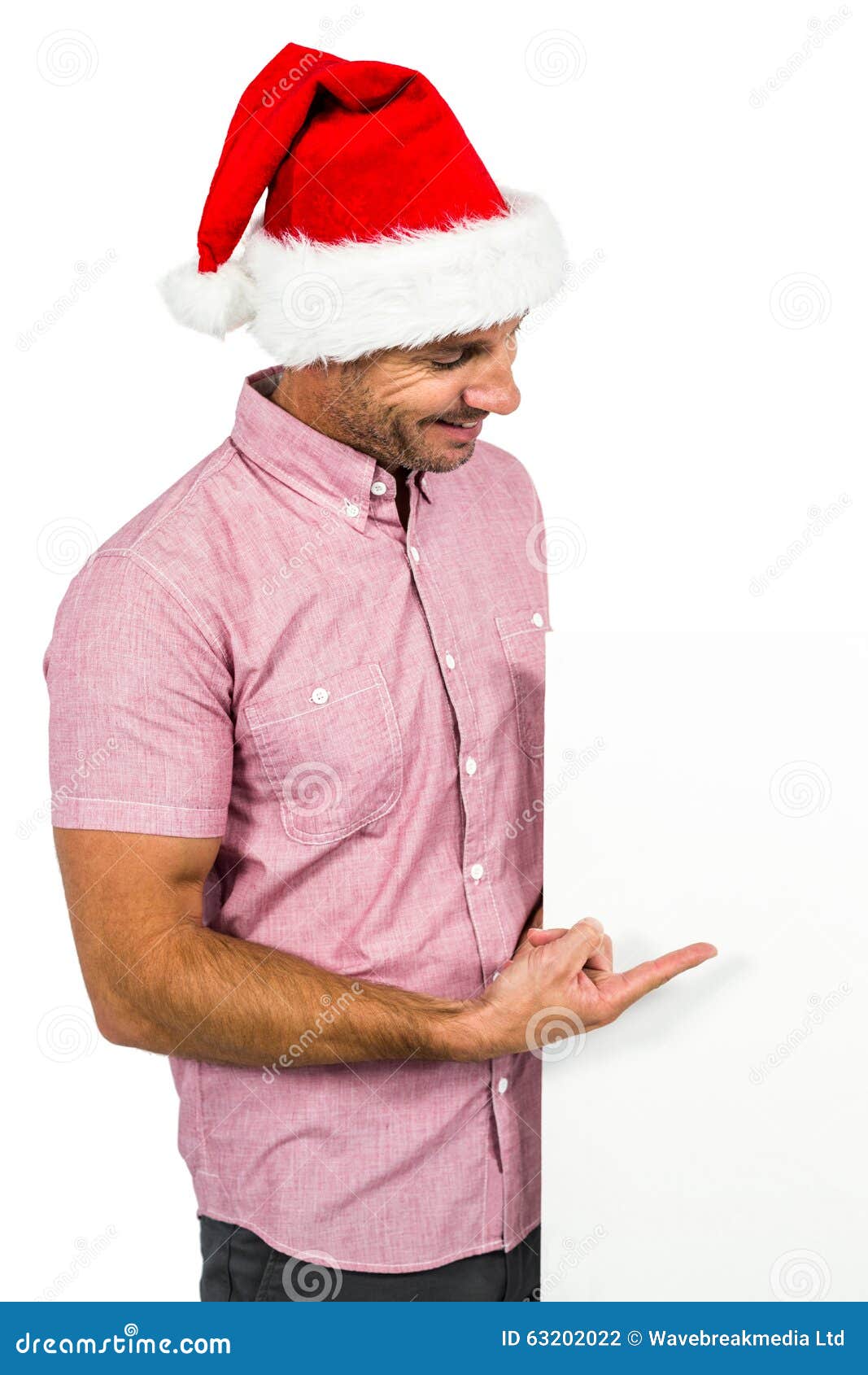 Festive man showing a sign stock photo. Image of clothing - 63202022