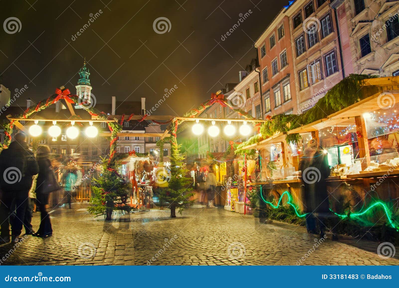 Festive market. stock image. Image of brick, night, europe - 33181483