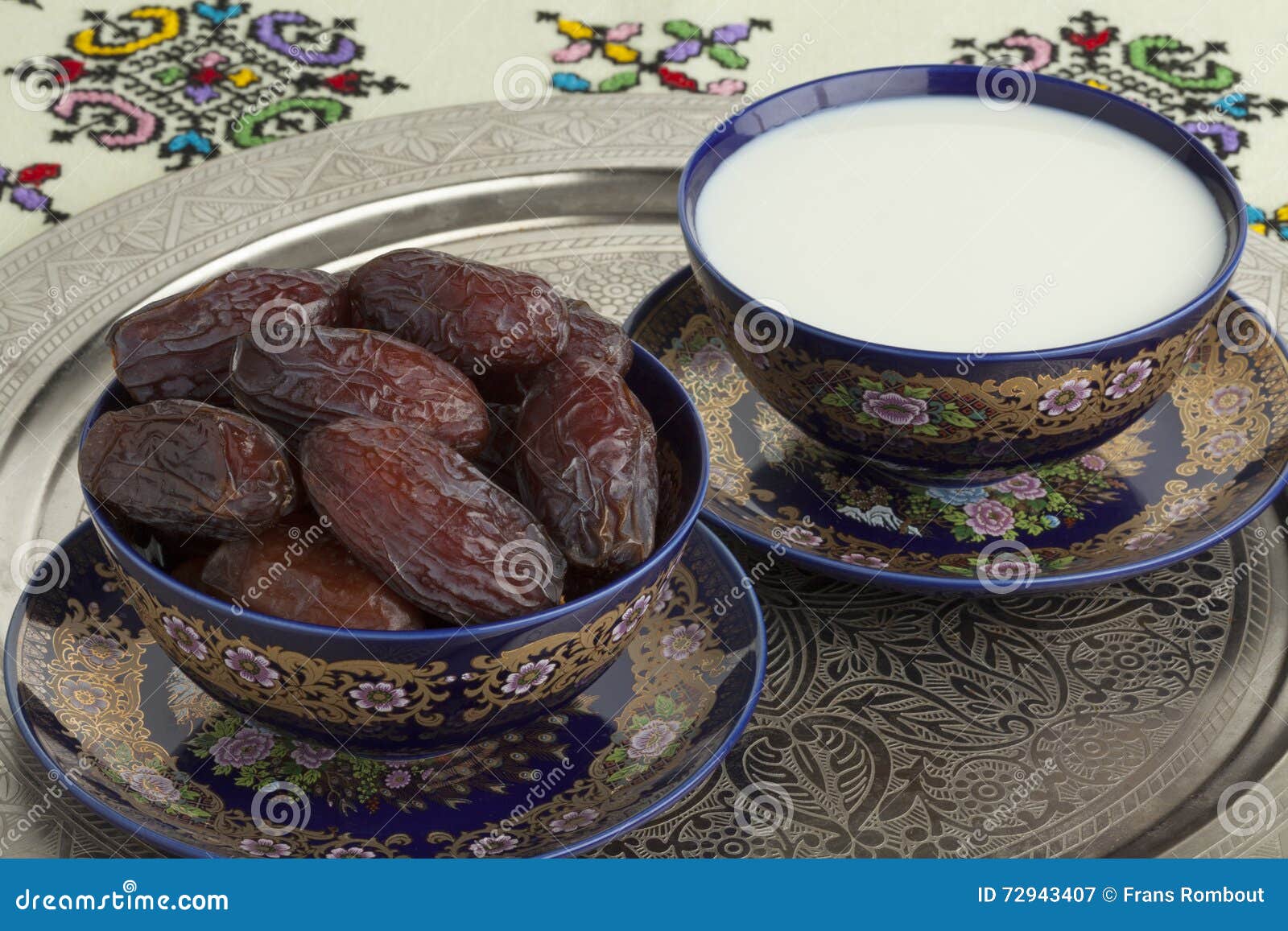 Festive Moroccan Milk and Dates Stock Image - Image of milk, party ...