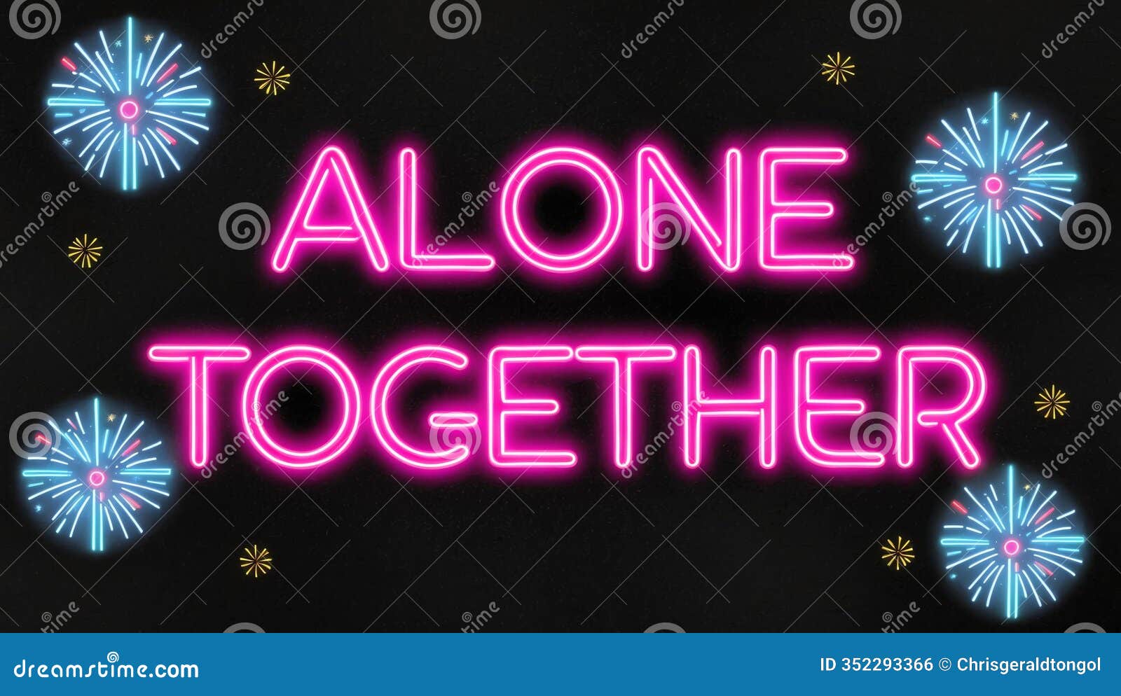 Festive Neon Backlit Style of the Word Alone Together Ai Generated ...