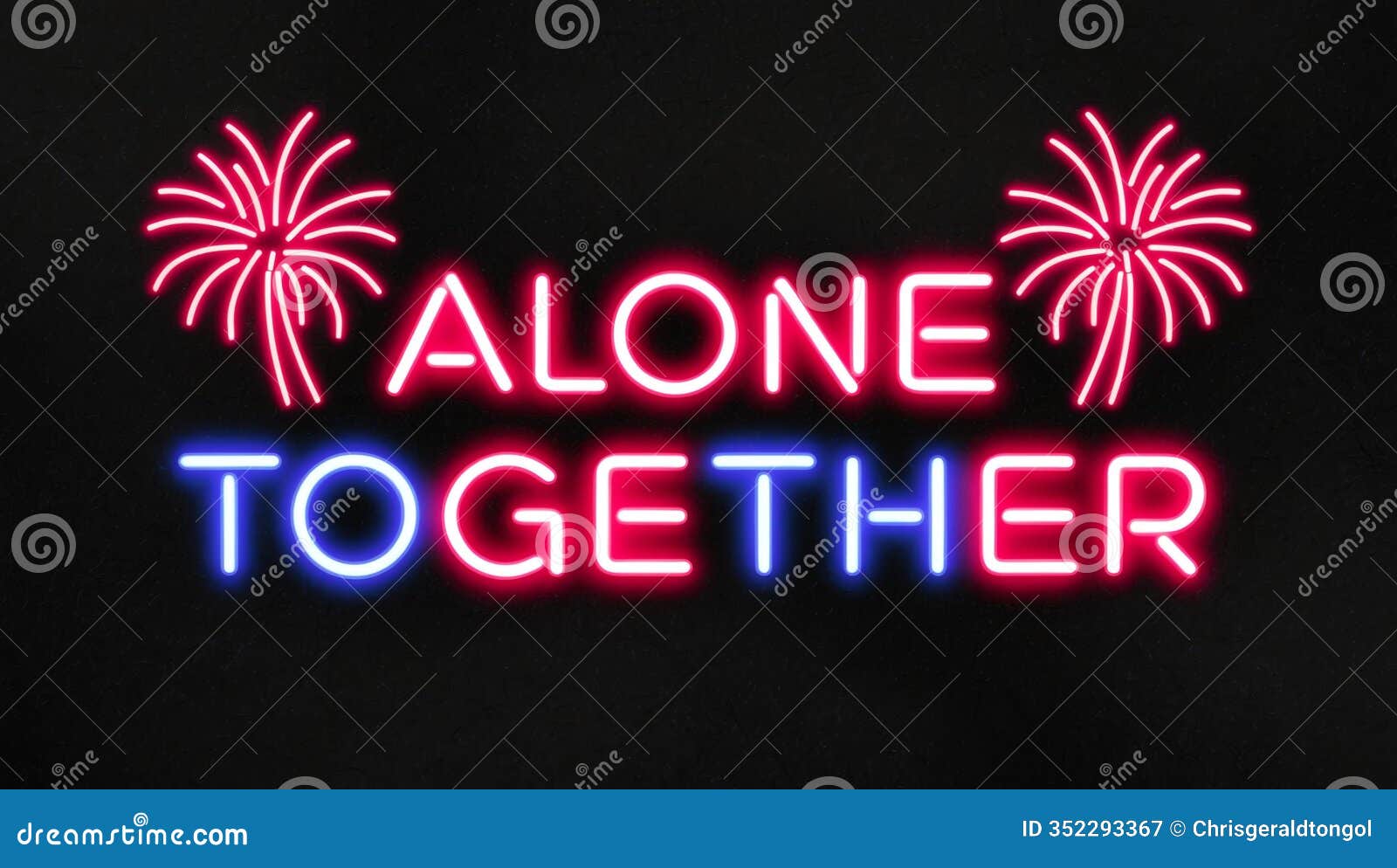 Festive Neon Backlit Style of the Word Alone Together Ai Generated ...