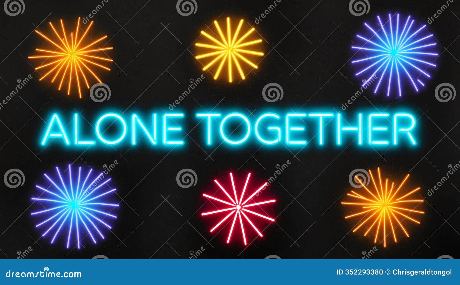 Festive Neon Backlit Style of the Word Alone Together Ai Generated ...