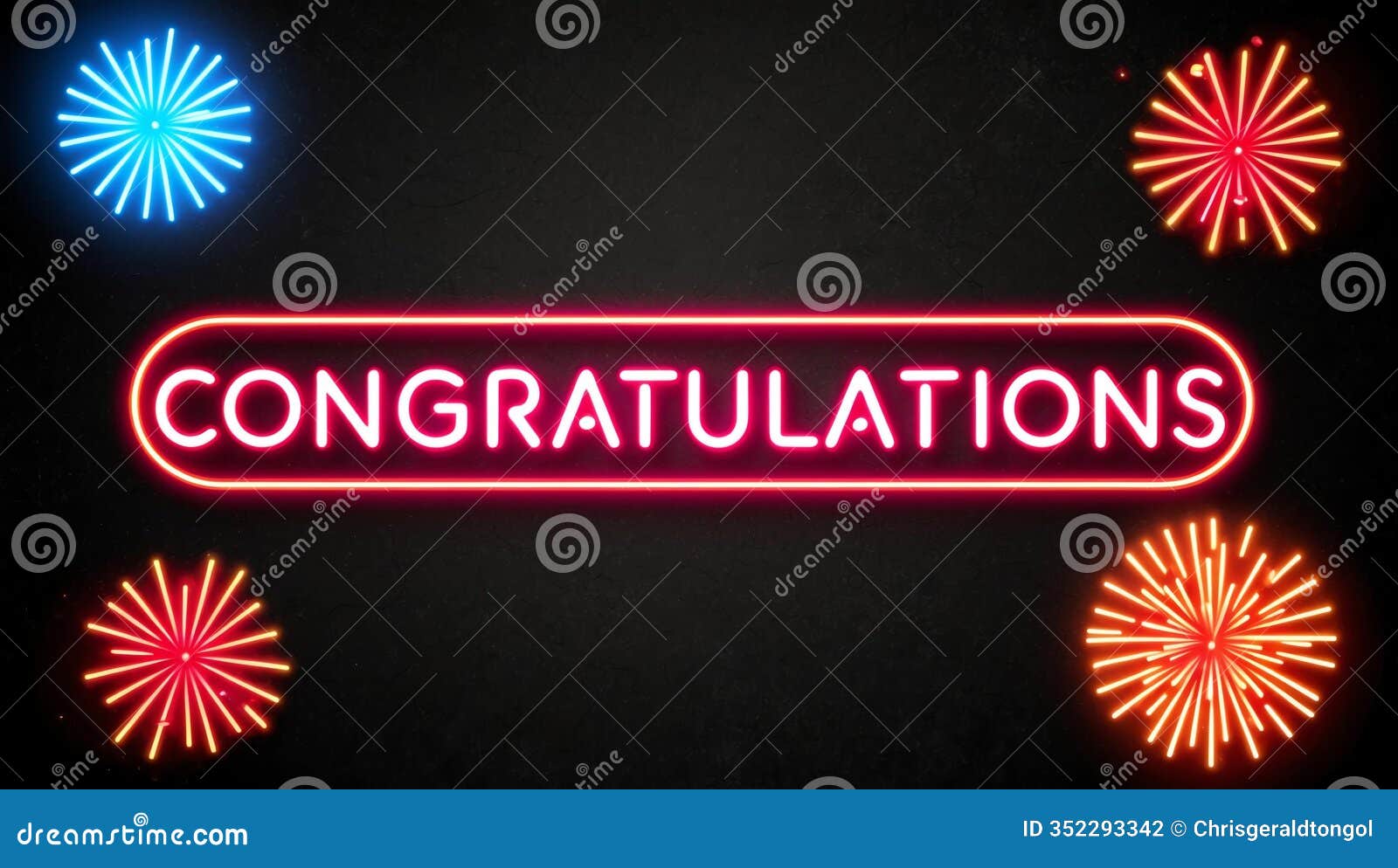 Festive Neon Backlit Style of the Word Congratulations Ai Generated ...