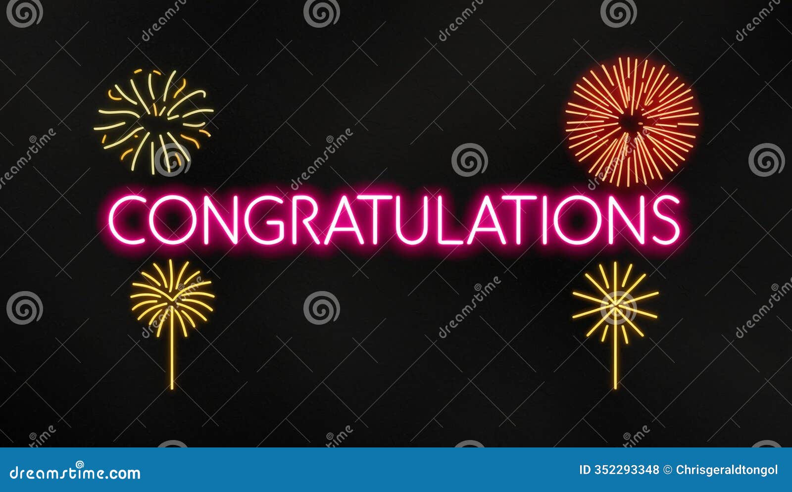 Festive Neon Backlit Style of the Word Congratulations Ai Generated ...