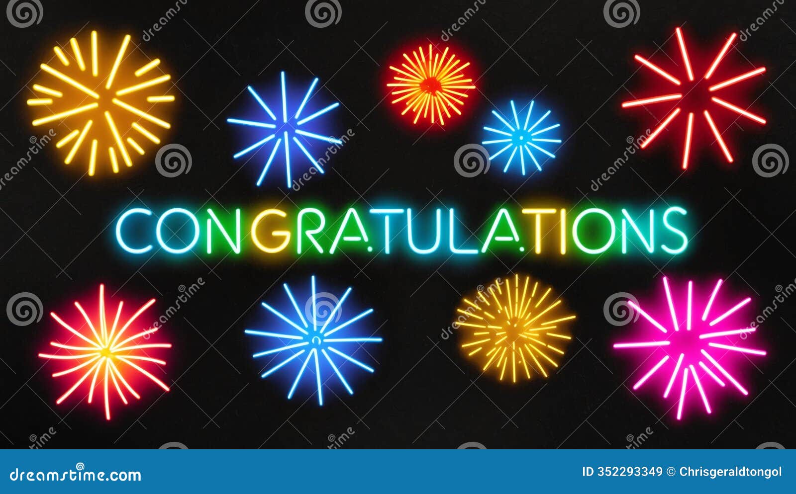 Festive Neon Backlit Style of the Word Congratulations Ai Generated ...