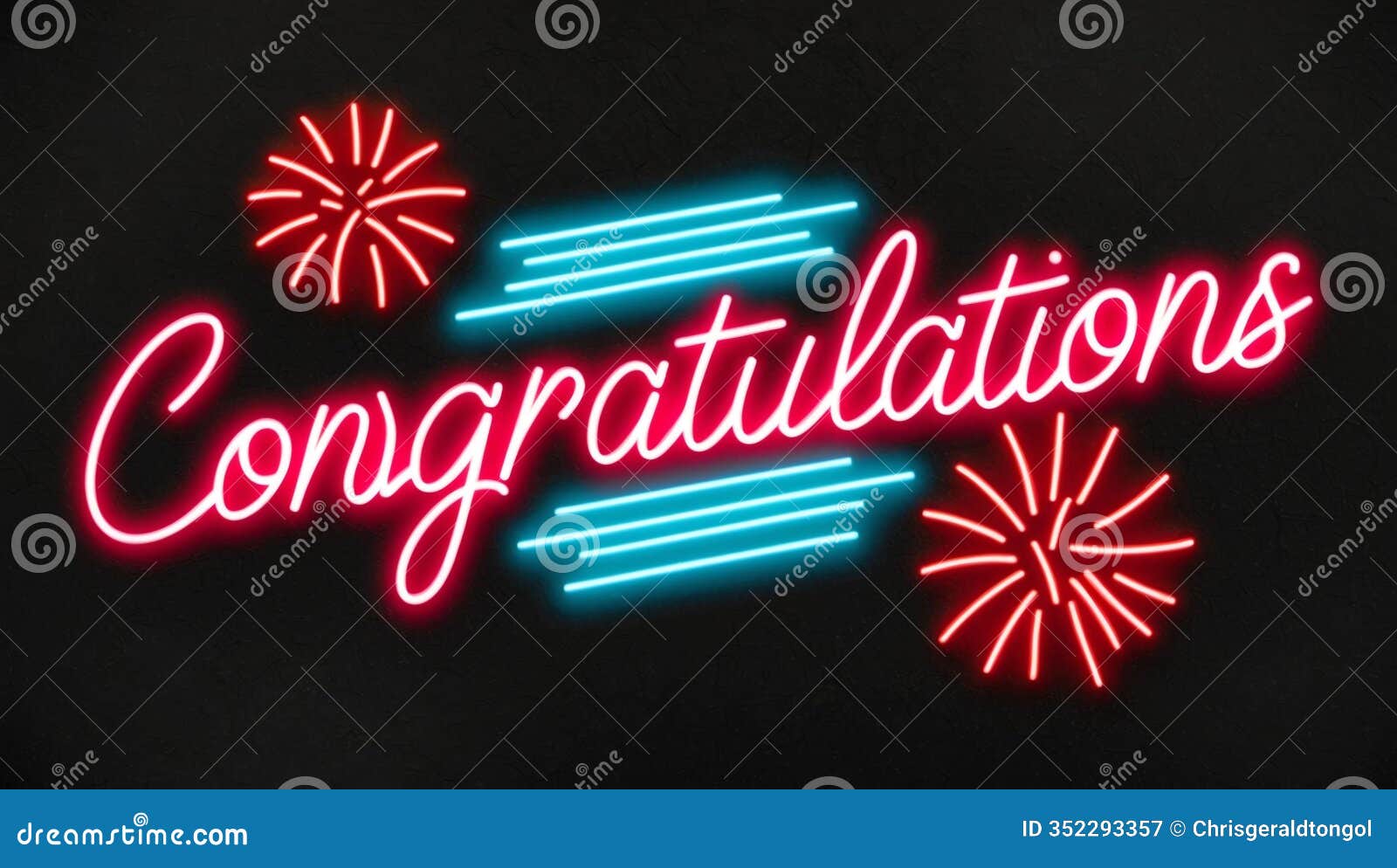 Festive Neon Backlit Style of the Word Congratulations Ai Generated ...