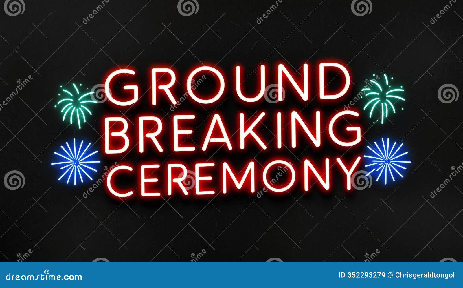 Festive Neon Backlit Style of the Word Ground Breaking Ai Generated ...