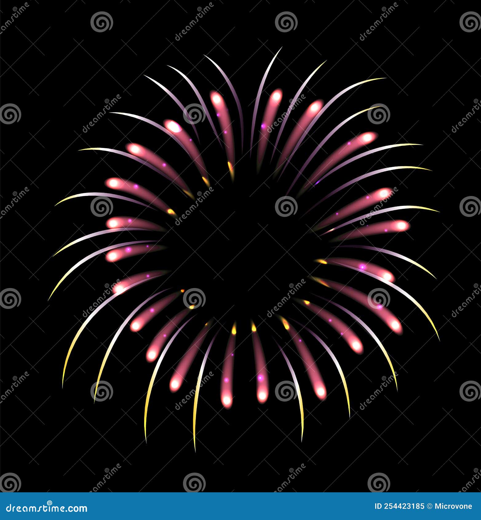 Festive Night Light Show. Realistic Color Firework Stock Vector ...
