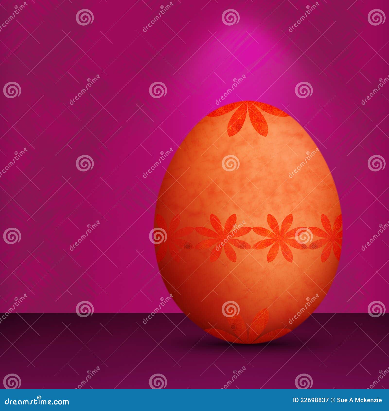 Festive Orange Easter Egg Retro Flower Pattern Stock Illustration ...