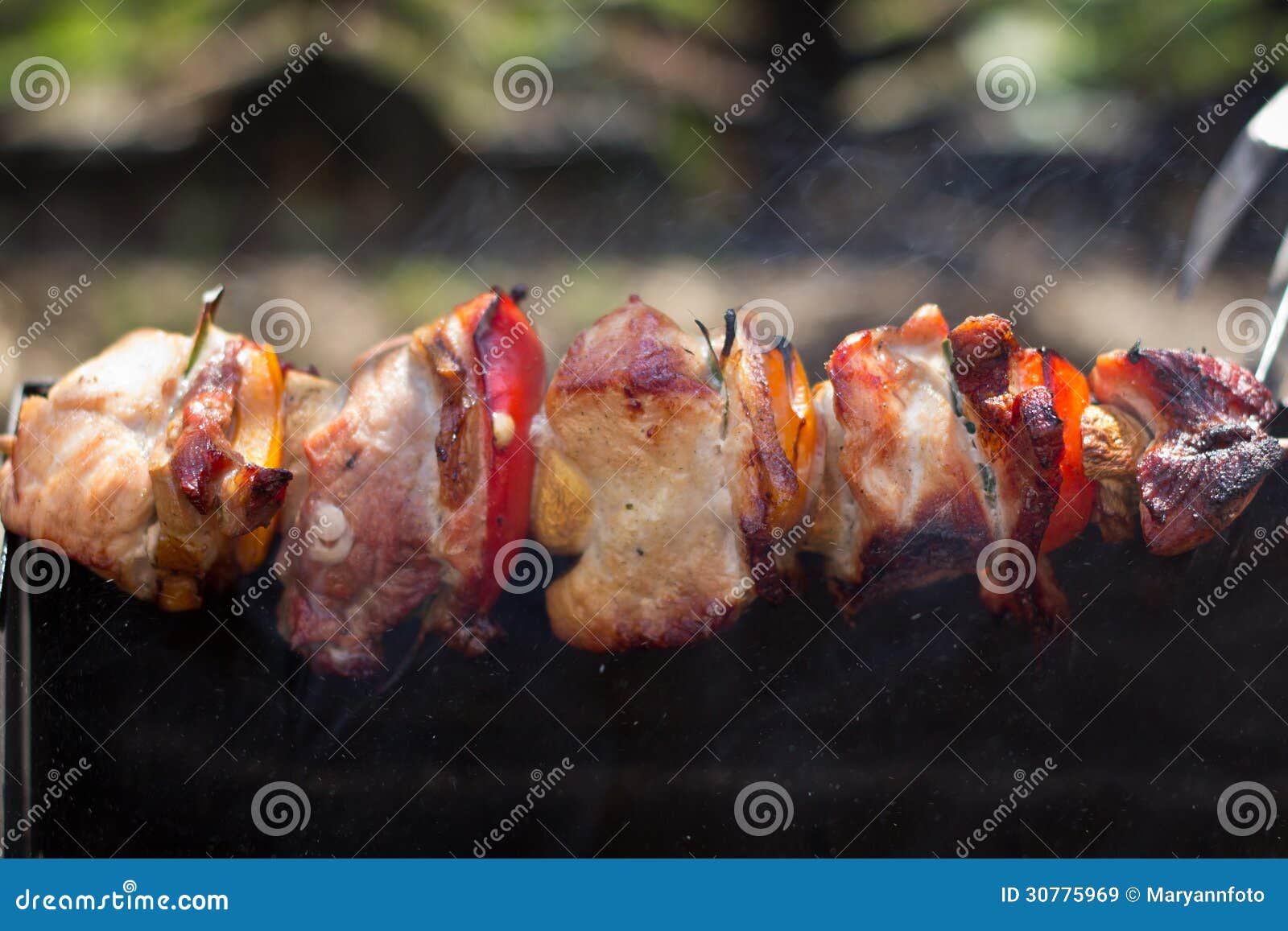 Shishlik And Kebab On Mangal Grill, Darband, Tehran, Iran Royalty-Free ...