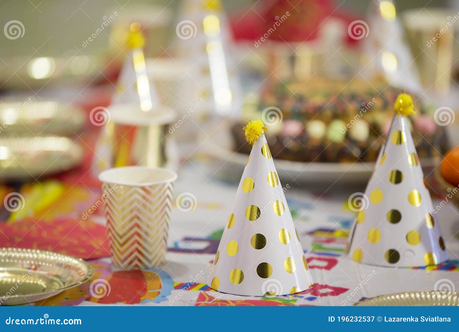 Festive paper caps stock image. Image of food, festive - 196232537