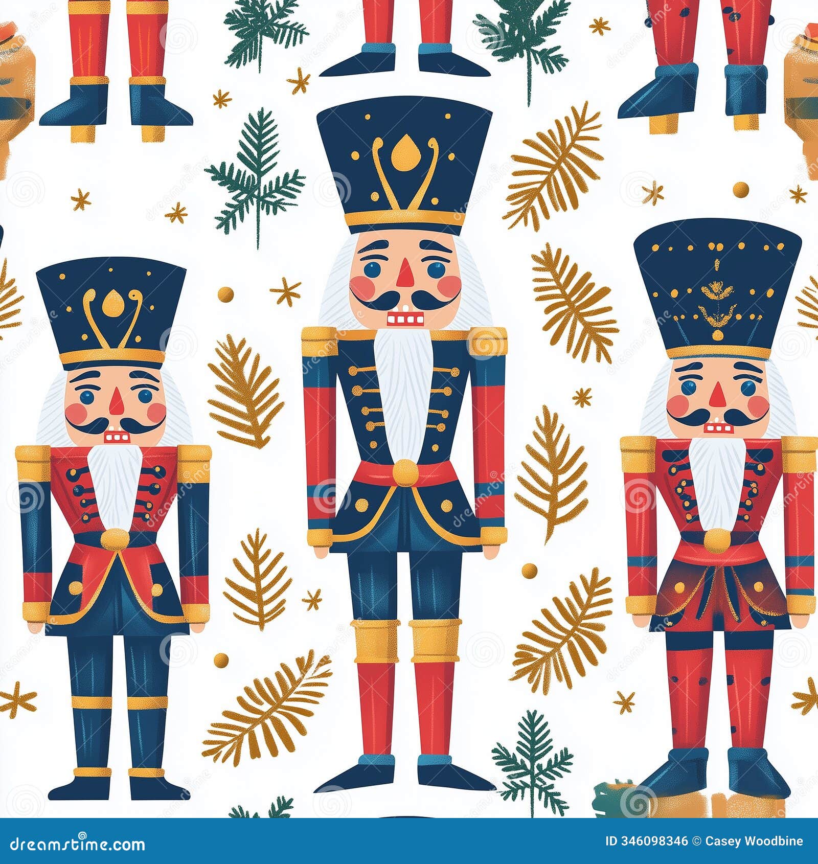 Nutcracker Soldiers Cartoon Kawaii Merry Christmas Gretting Card Vector ...