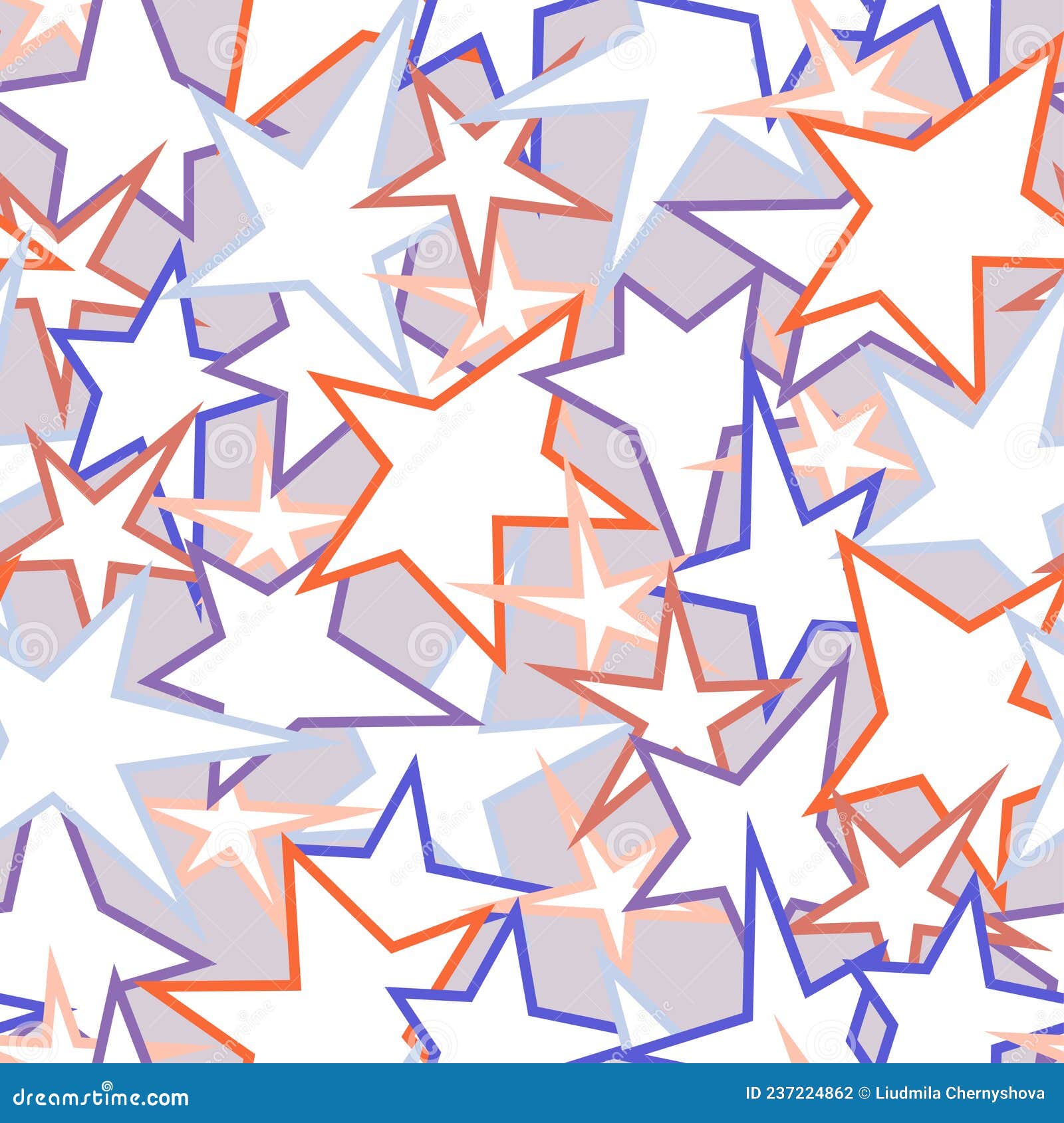 Festive Pattern of Different-sized Stars of Irregular Shape, Bright ...