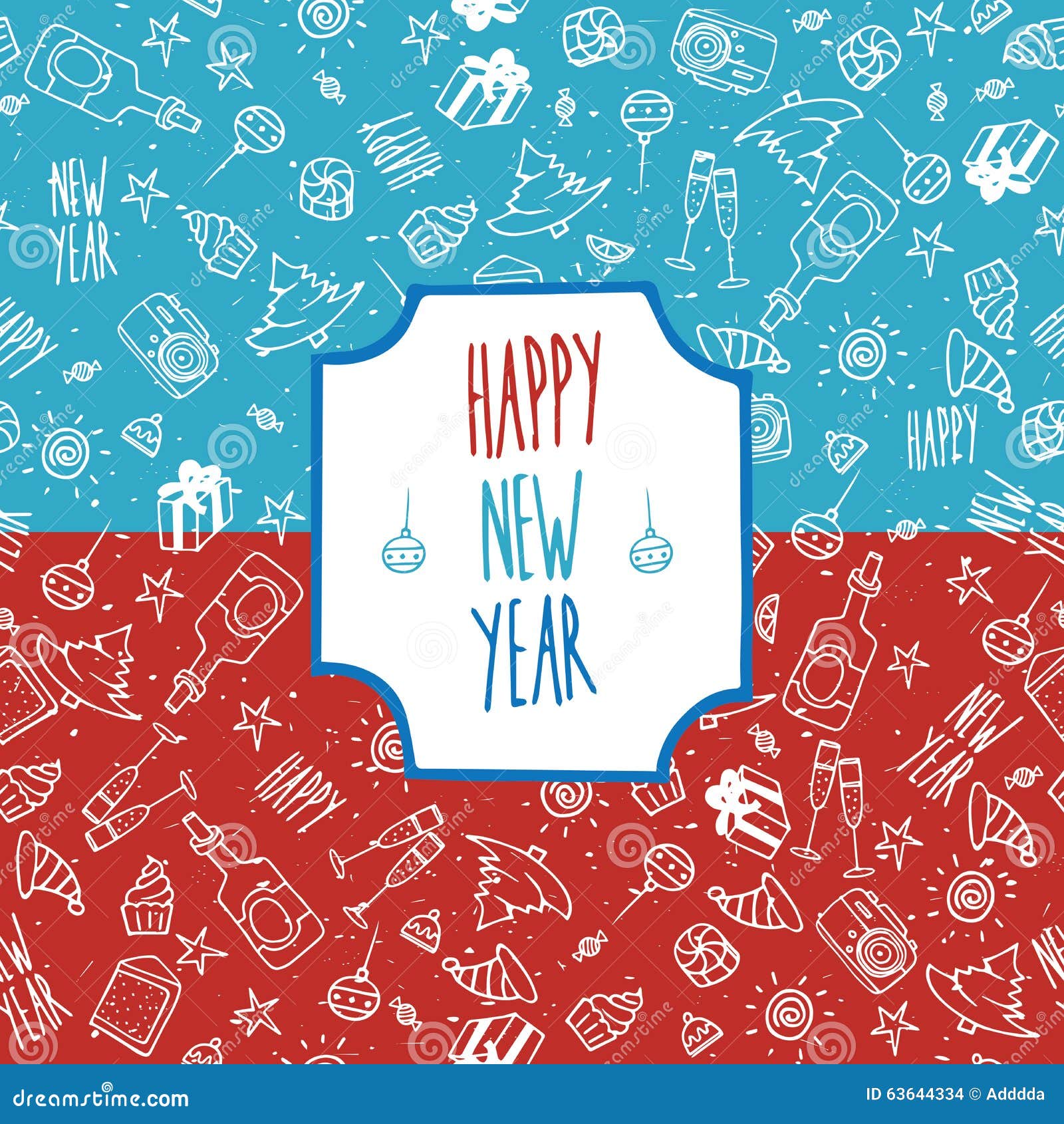 Festive Pattern Happy New Year Stock Vector - Illustration of ...