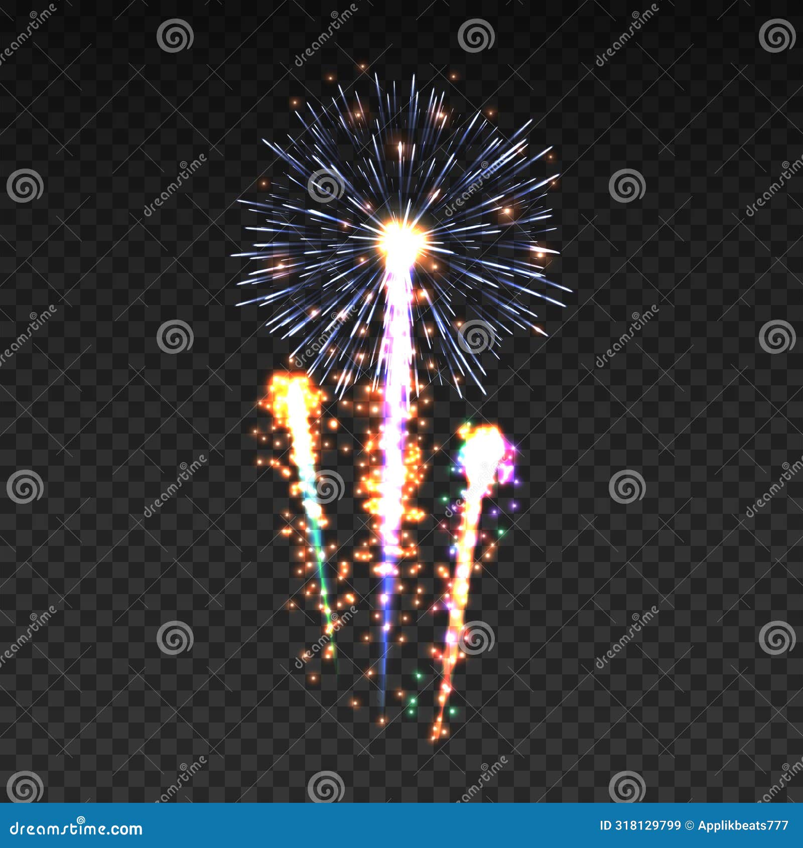 Festive Patterned Firework Bursting in Various Shapes Sparkling ...