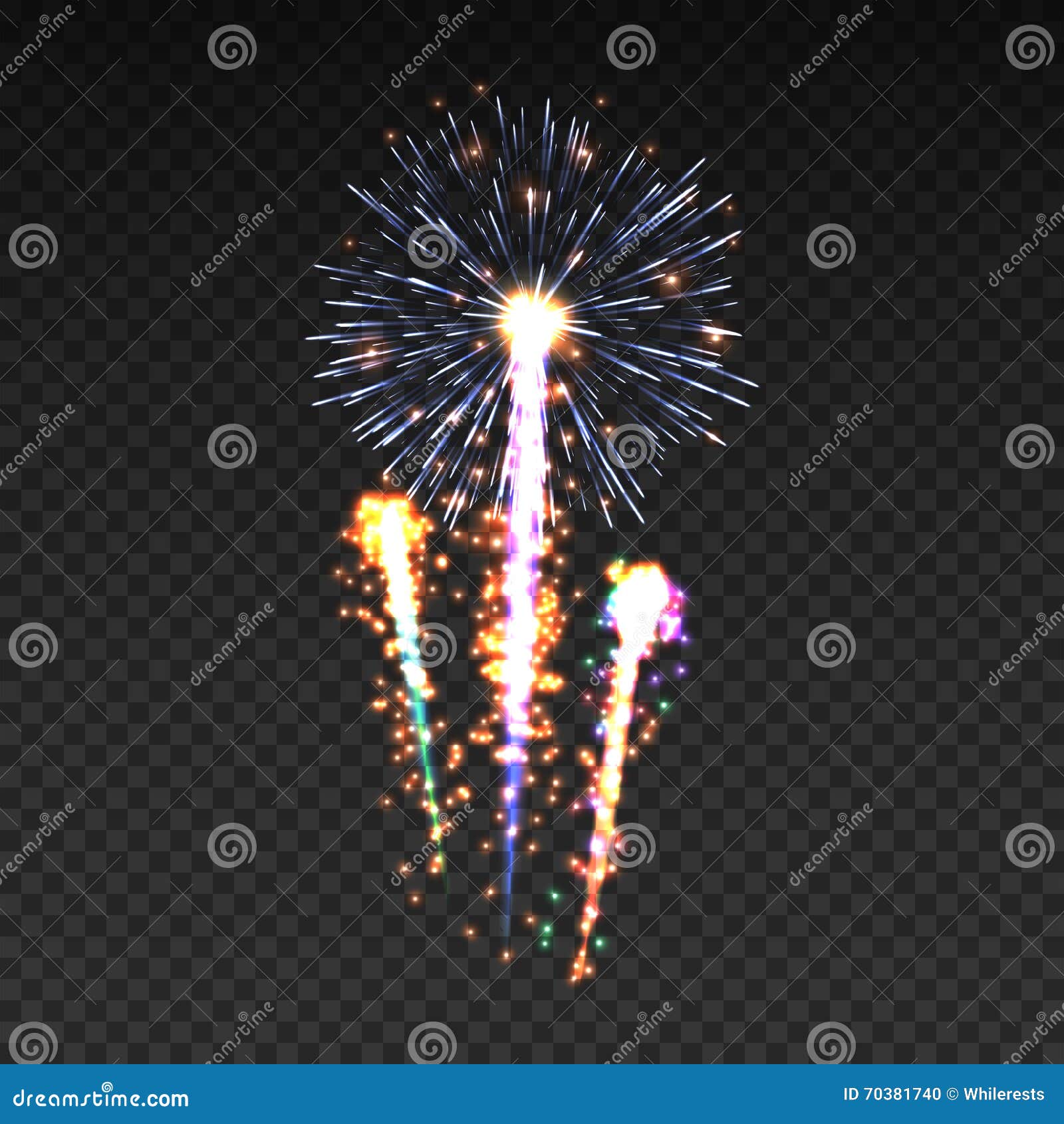 Festive Patterned Firework Bursting in Various Shapes Sparkling ...
