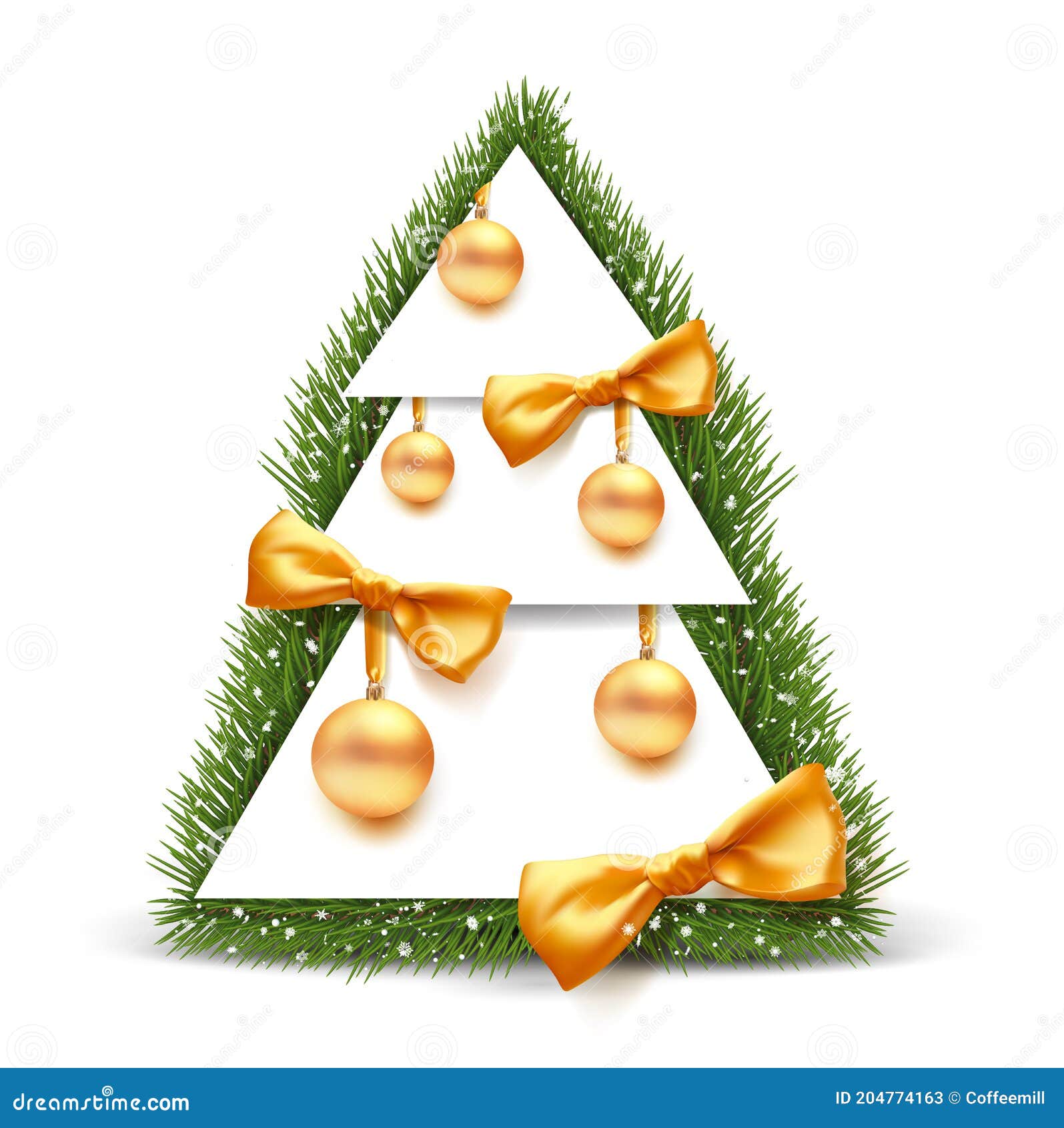 Festive Postcard Design and Congratulations. Christmas Tree with ...