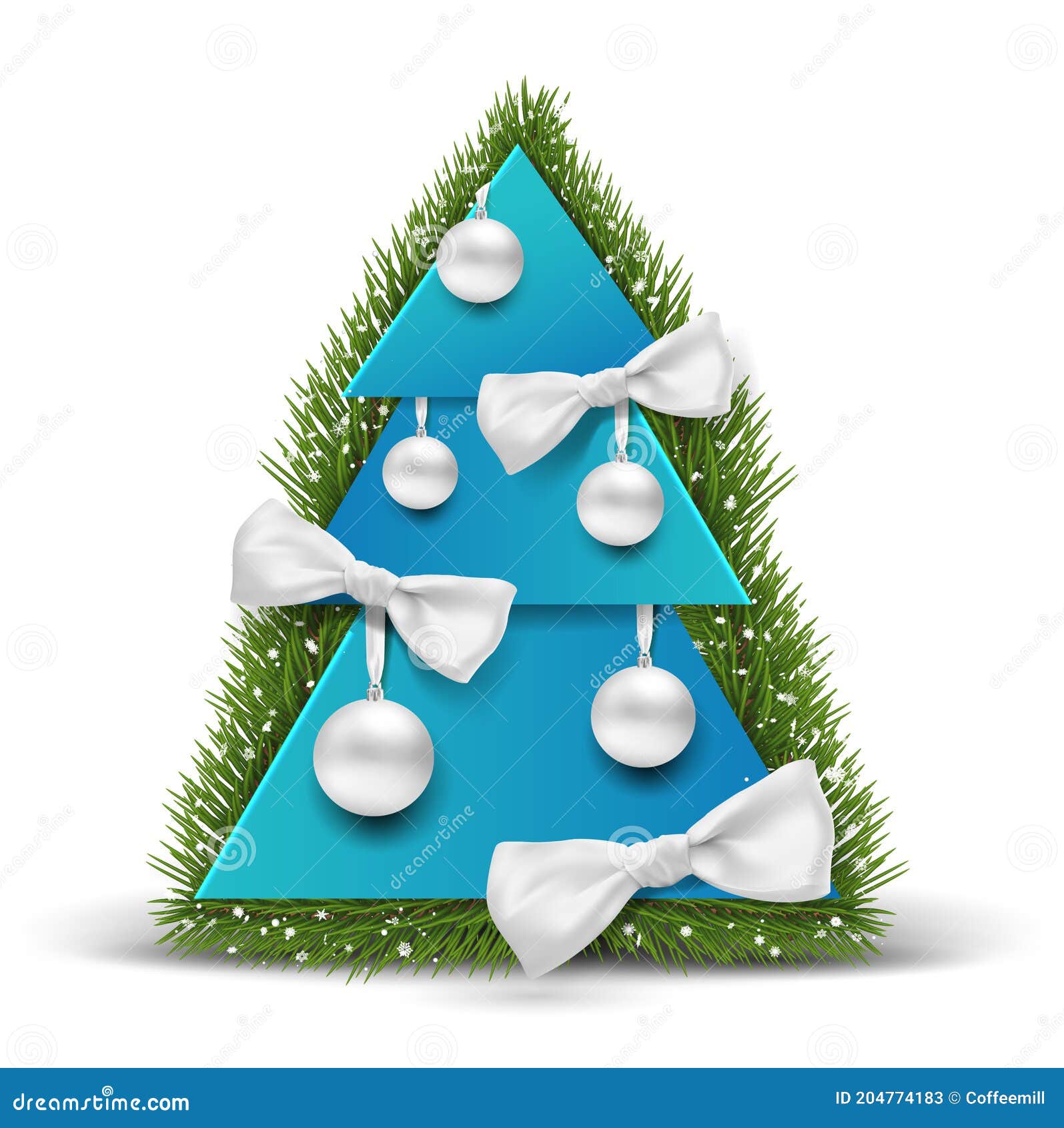 Festive Postcard Design and Congratulations. Christmas Tree with ...