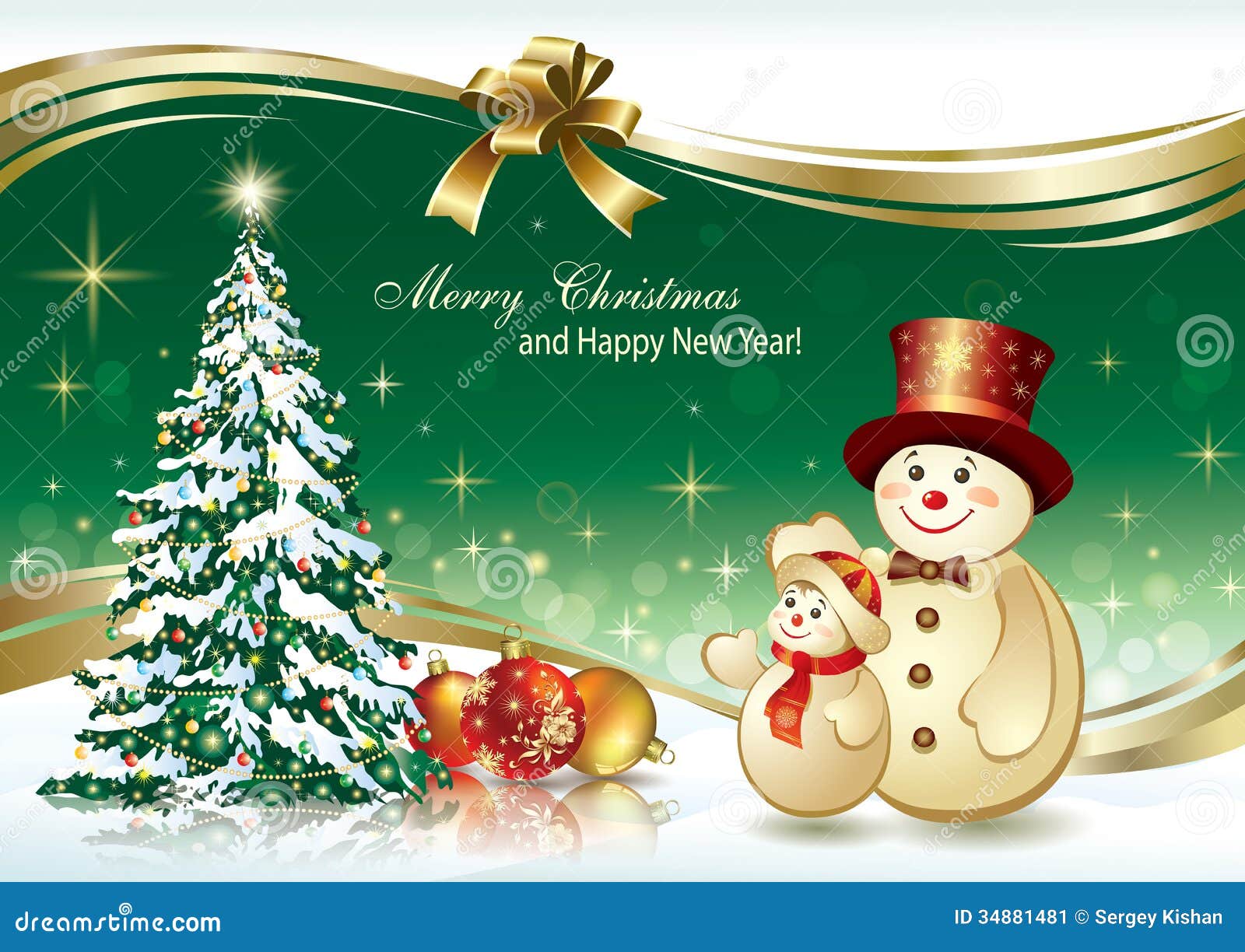 Festive Poster with Christmas Tree Stock Vector - Illustration of cards ...
