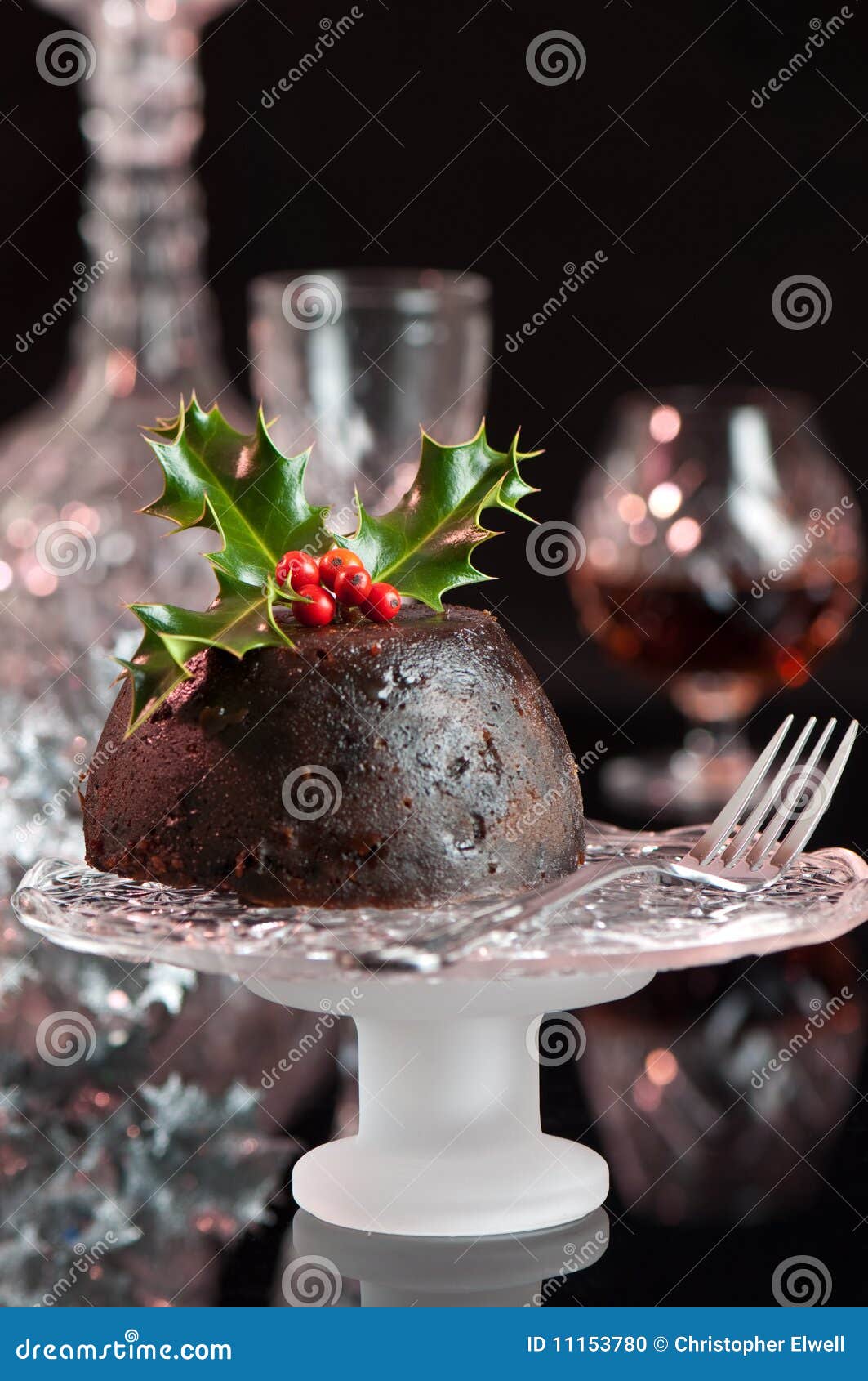 Festive Pudding stock photo. Image of black, champagne - 11153780