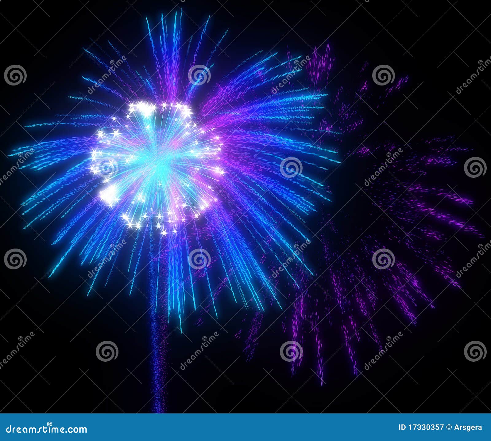 Blue Fireworks Vector Illustration | CartoonDealer.com #41004738