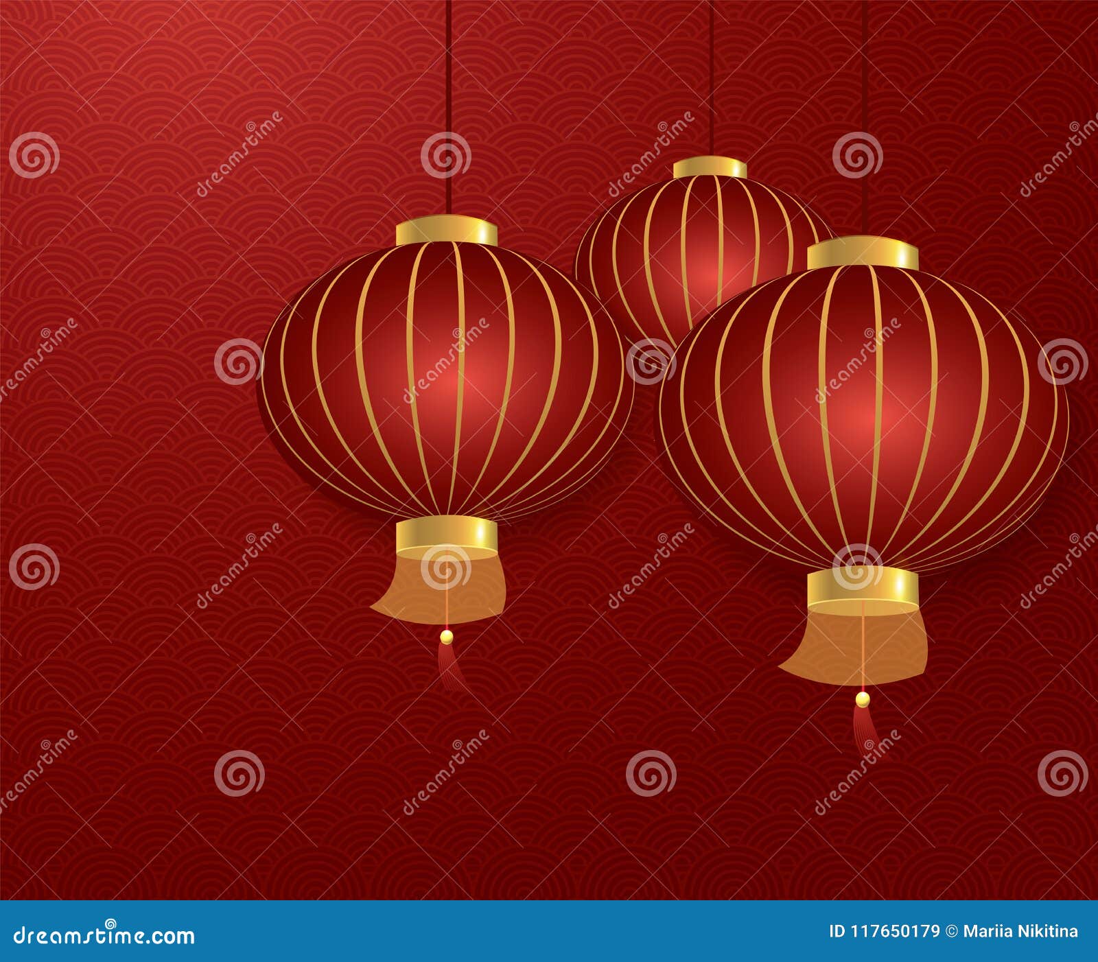 Festive Red Lanterns. Vector Illustration Stock Vector - Illustration of wallpaper, festive ...