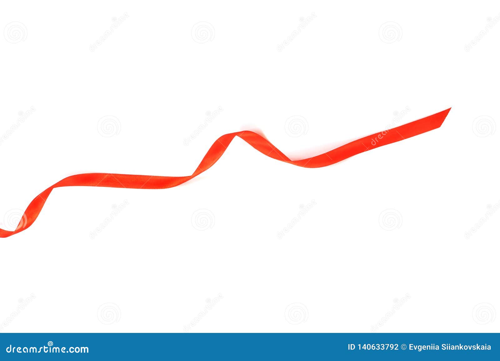 Festive Red Ribbon Isolated on White Background. Stock Photo - Image of ...