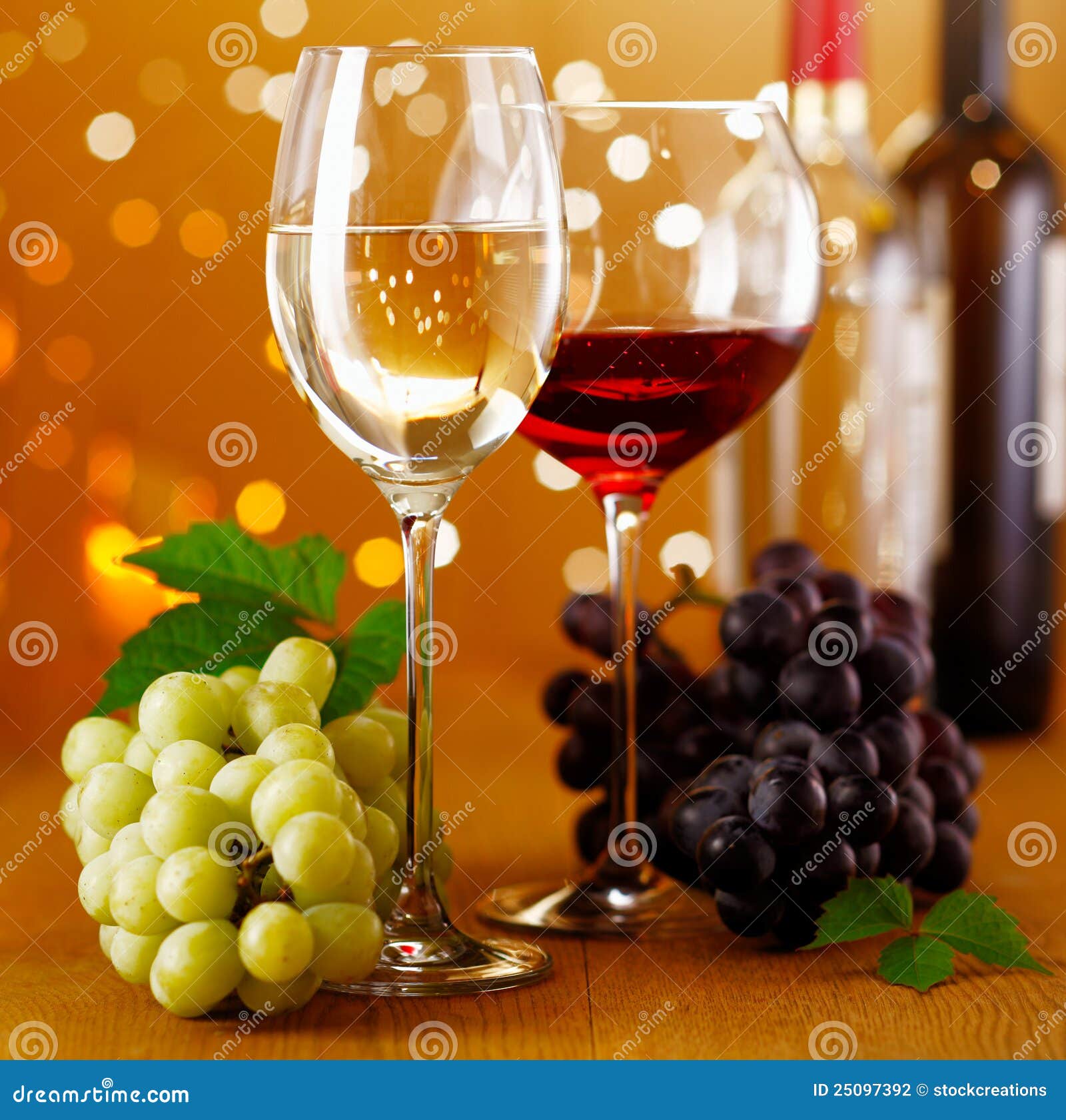 Festive Red and White Wine stock photo. Image of luxury - 25097392