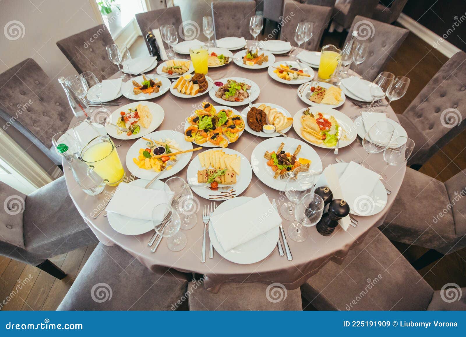 Festive Reserved Dining Table in the Restaurant Stock Image - Image of ...