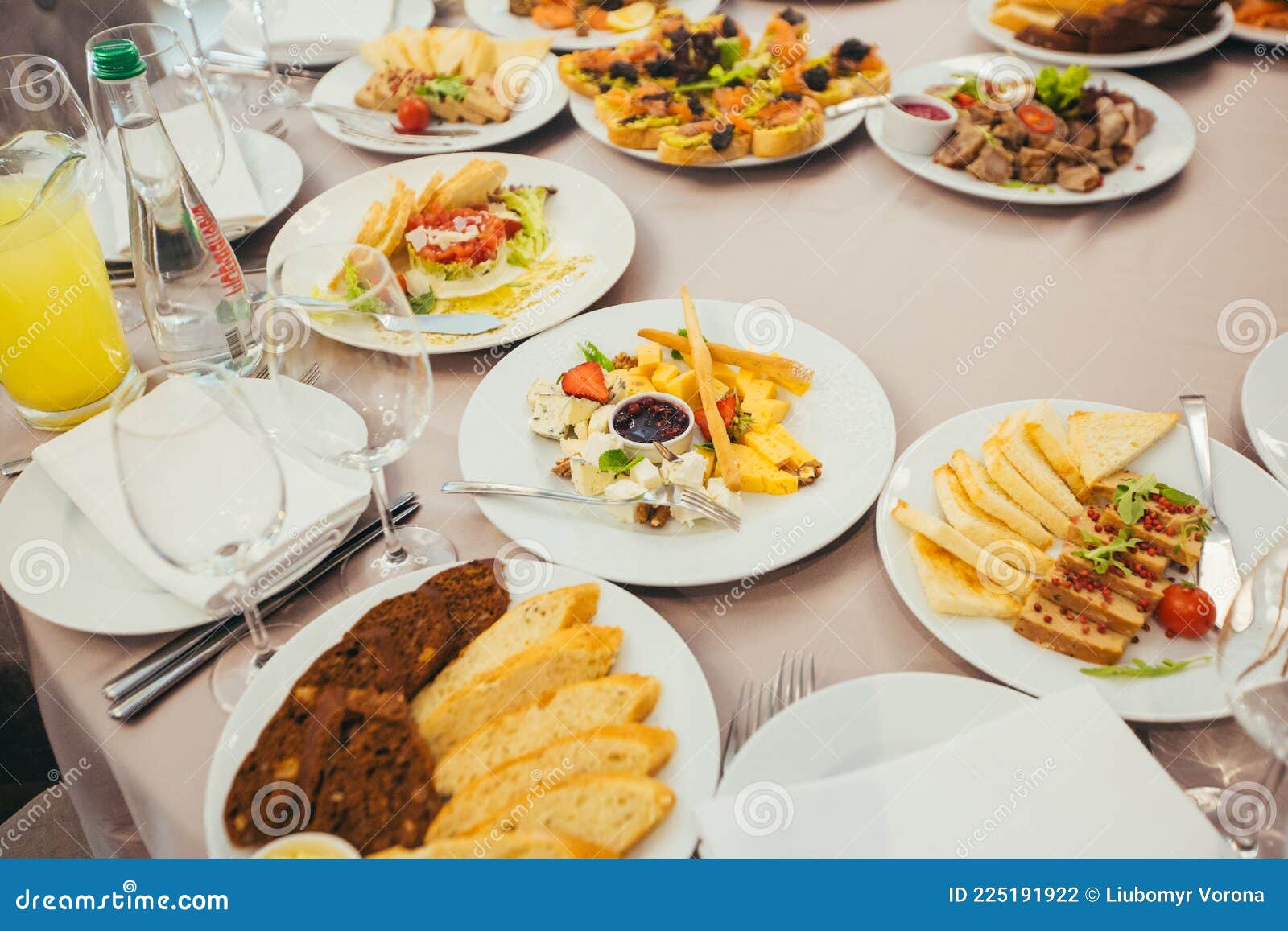 Festive Reserved Dining Table in the Restaurant Stock Photo - Image of ...