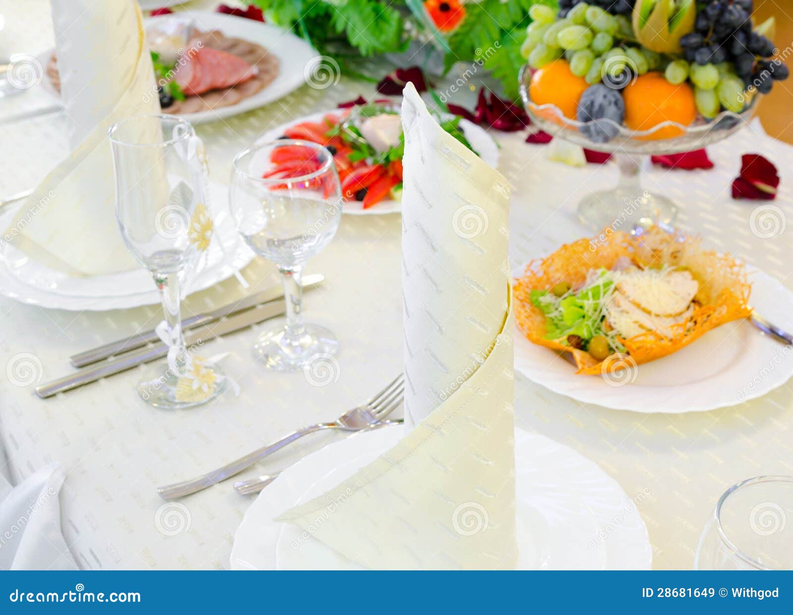 Festive restaurant table stock image. Image of banquet - 28681649