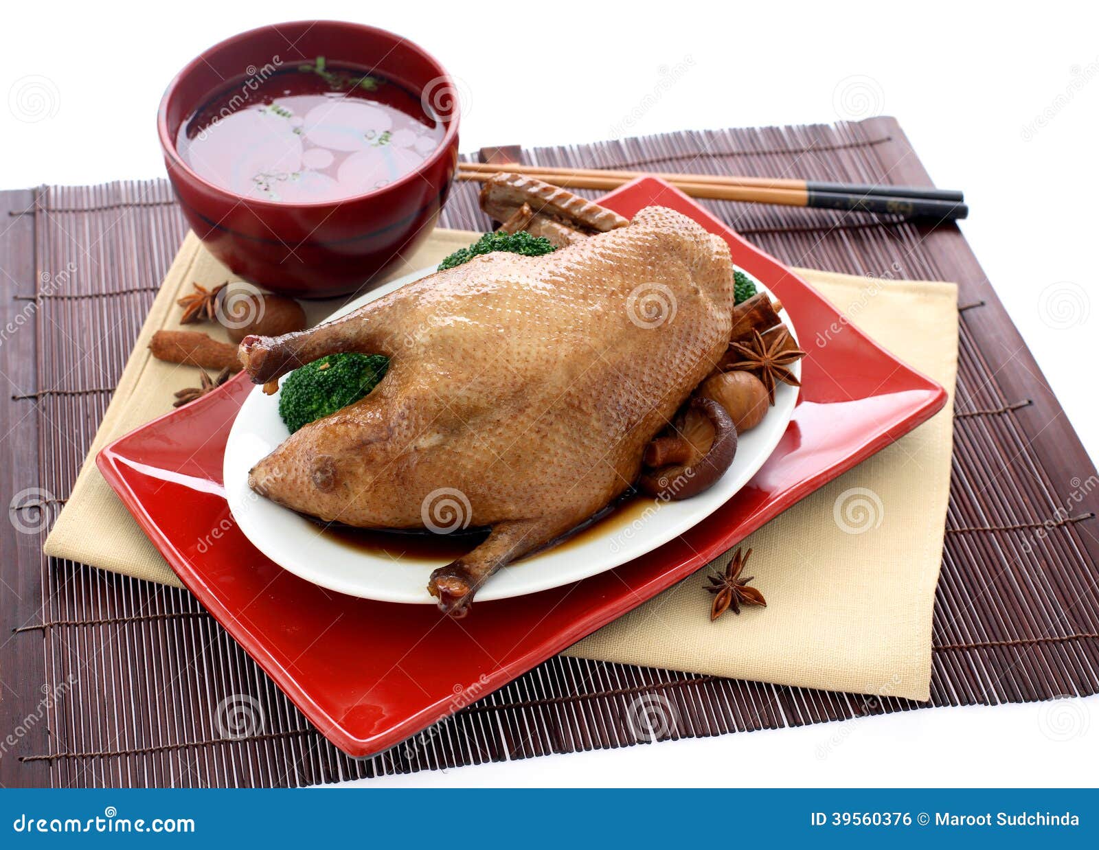 Festive roast duck stock photo. Image of pomegranate - 39560376