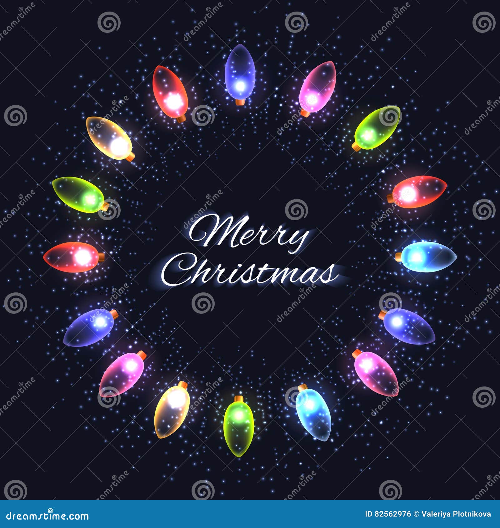 Festive Round Frame of Colorful Garlands, Sequins Stock Vector ...