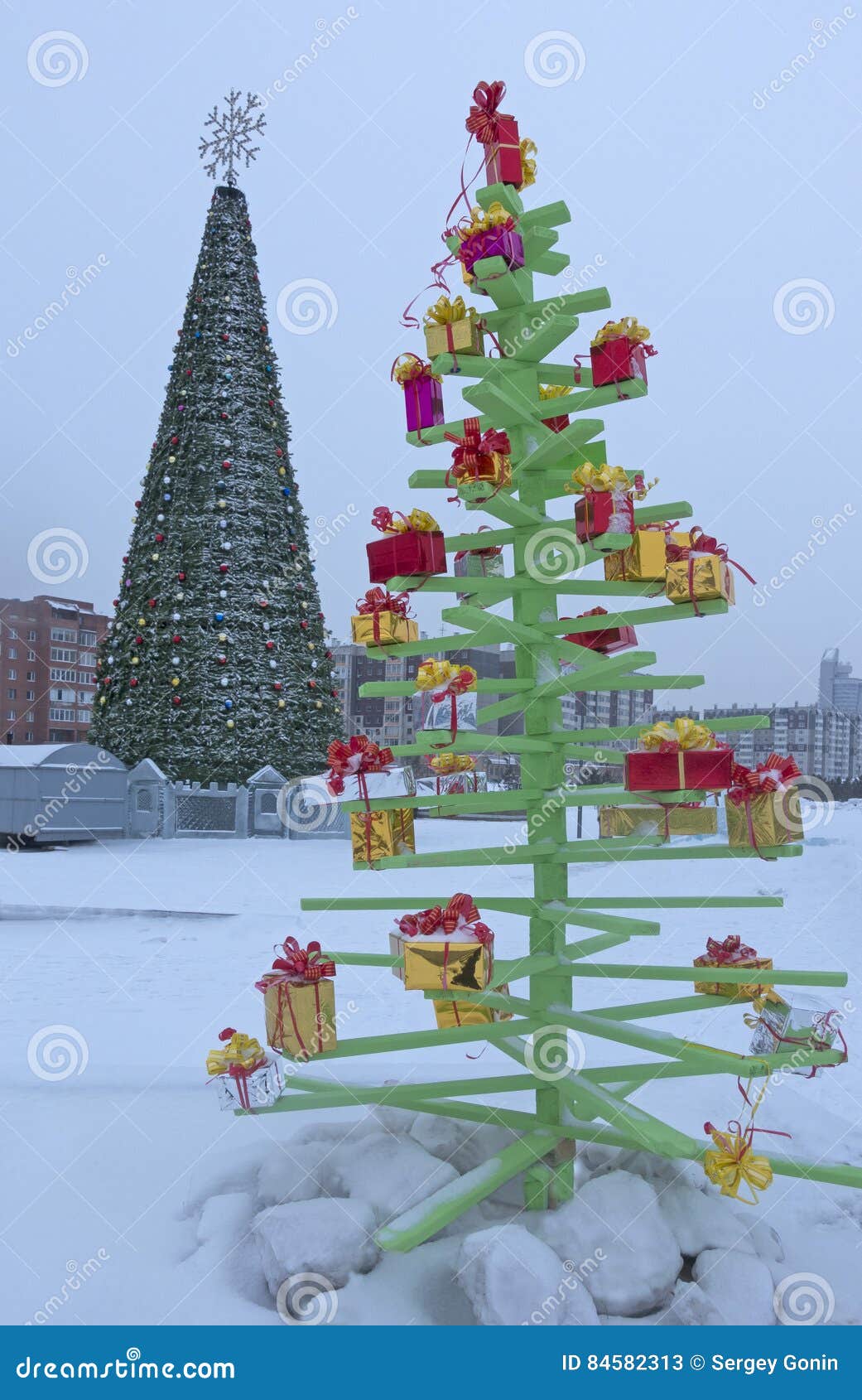 Festive Scenery with Original Trees Stock Image - Image of bakery ...
