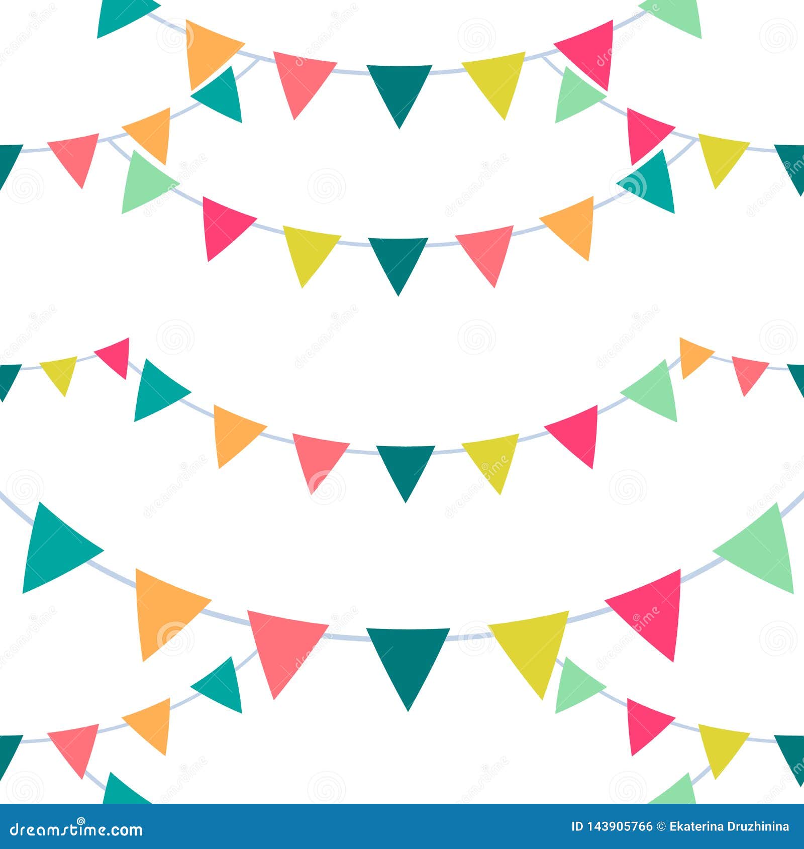 Festive seamless pattern stock vector. Illustration of bunting - 143905766