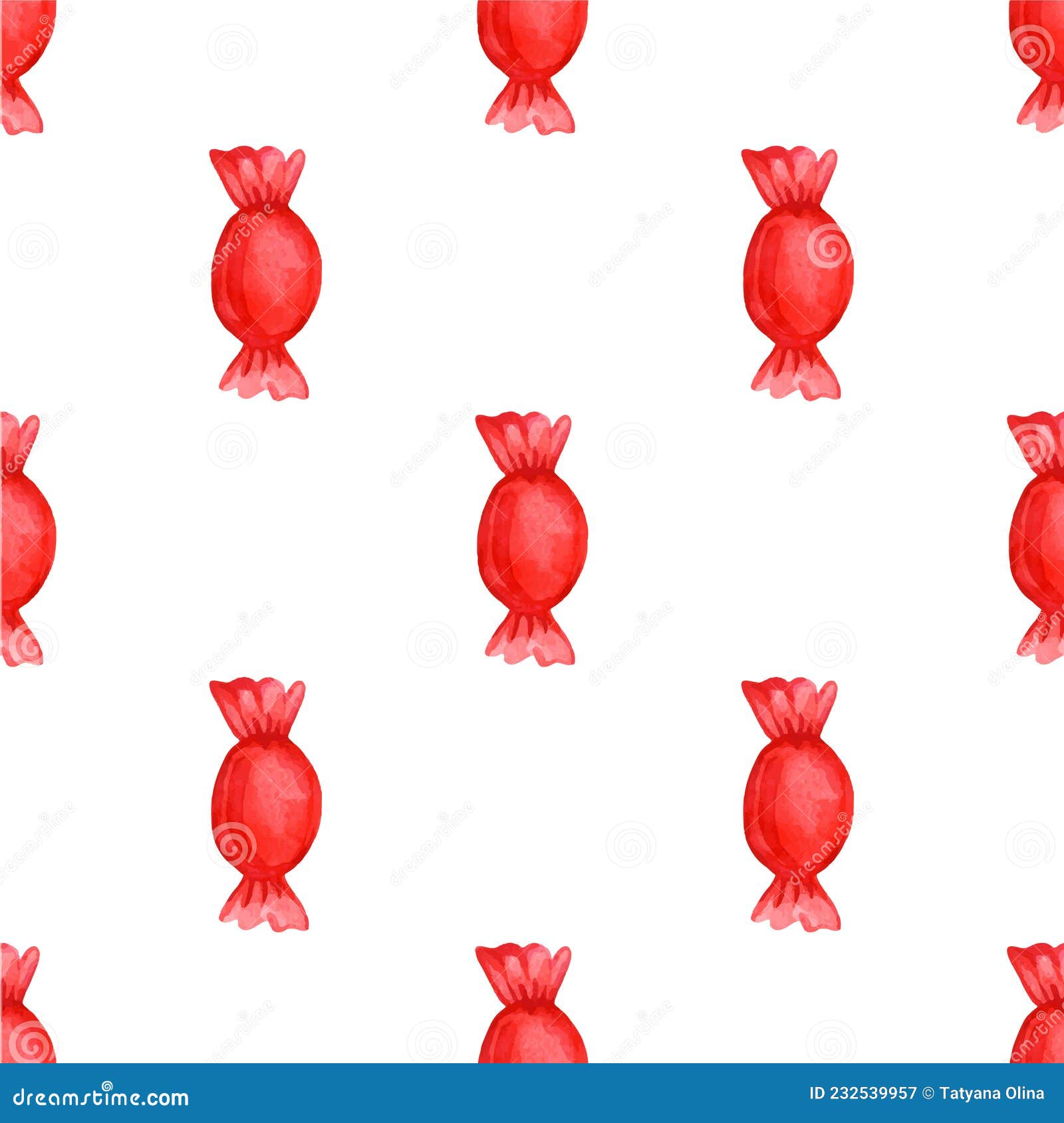 Festive Seamless Pattern with Candy in a Red Wrapper. Stock Vector ...