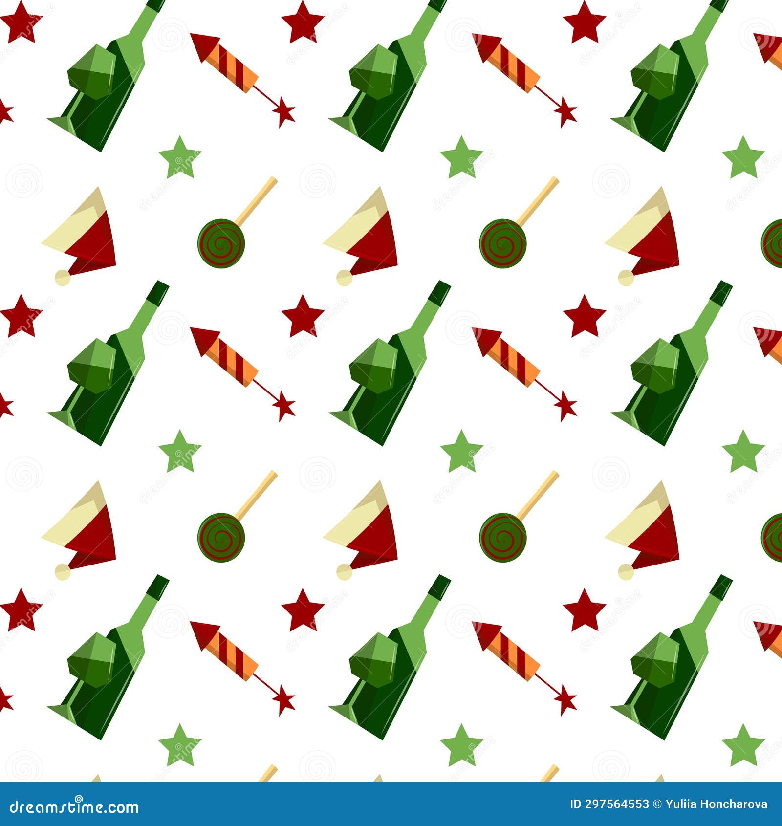 Festive Seamless Pattern with Christmas Elements on White Background ...