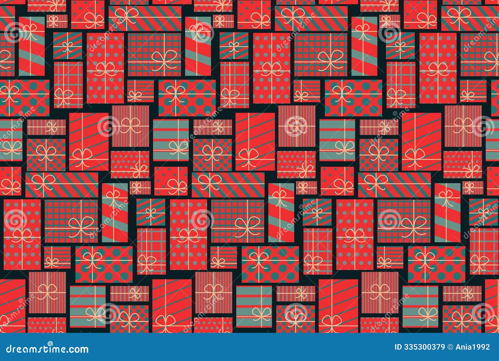 Festive Seamless Pattern with Gift Boxes for Wrapping Paper, Fabric ...