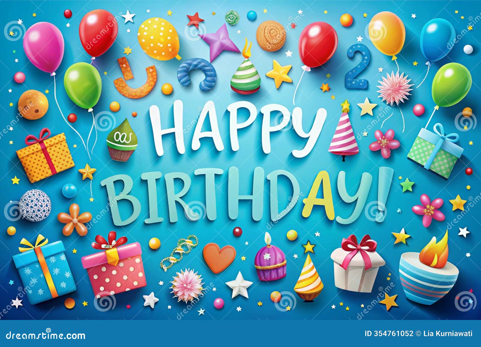 Festive Second Birthday Party Card Invitation Design Stock Illustration ...