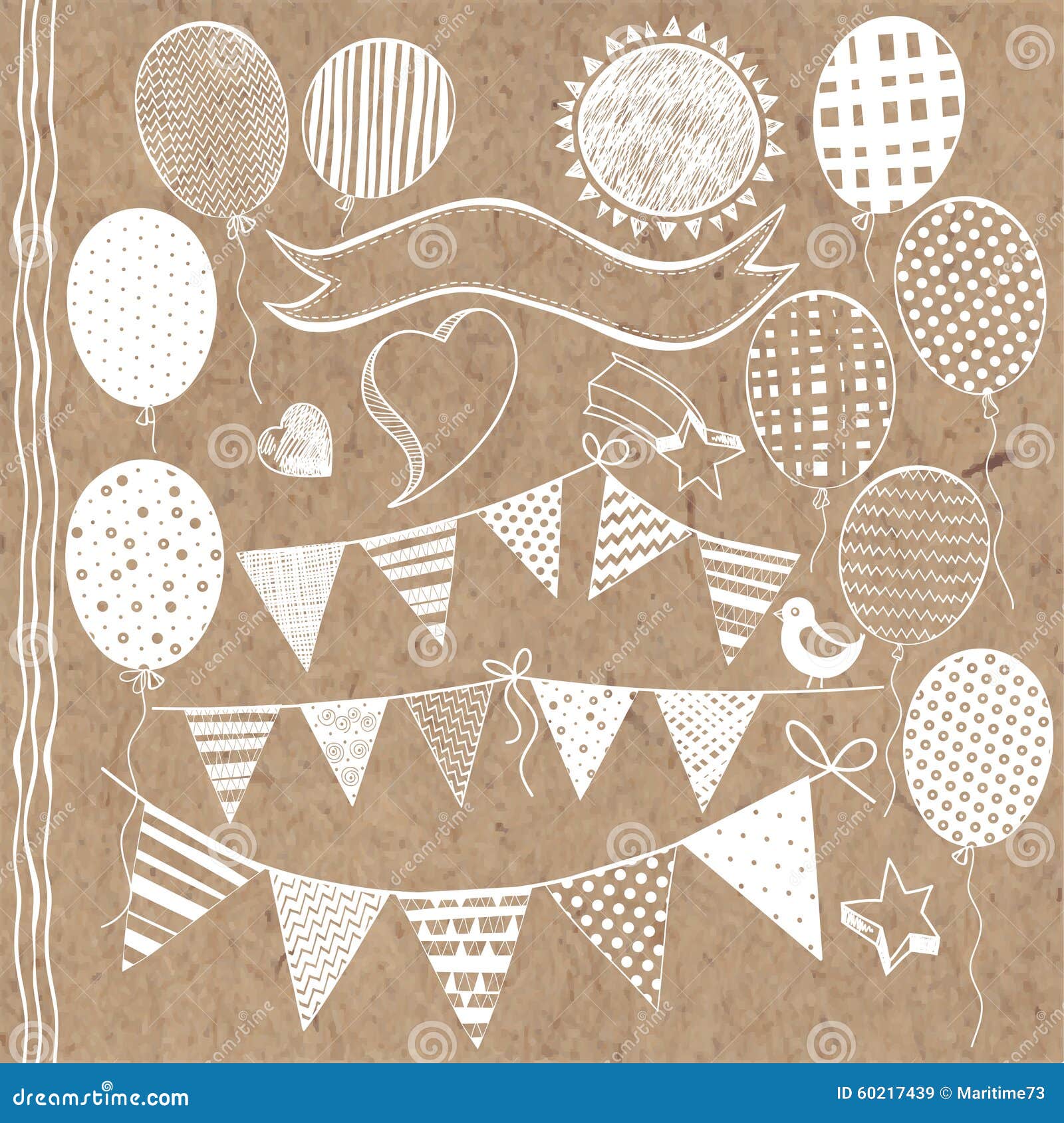 Festive Set. Isolated Design Elements for Invitations, Gr Stock ...