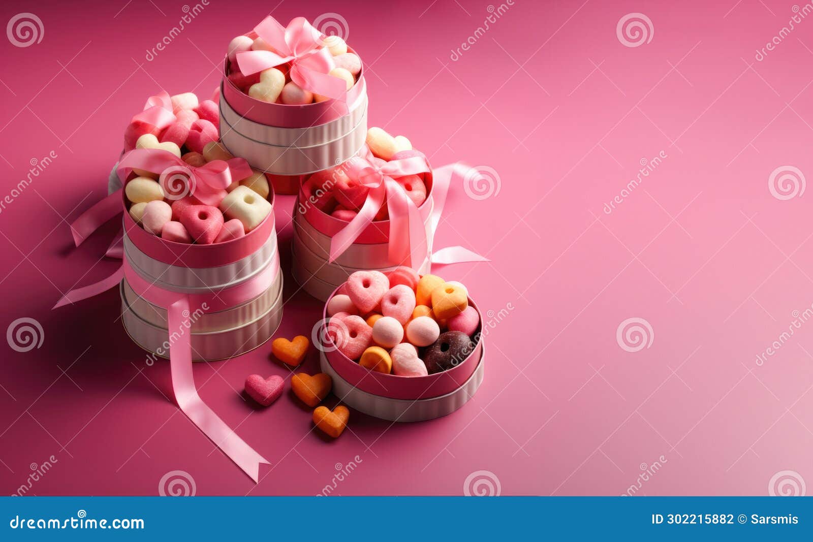 Festive Sets Of Sweets And Chocolate In Different Gift Boxes Royalty ...