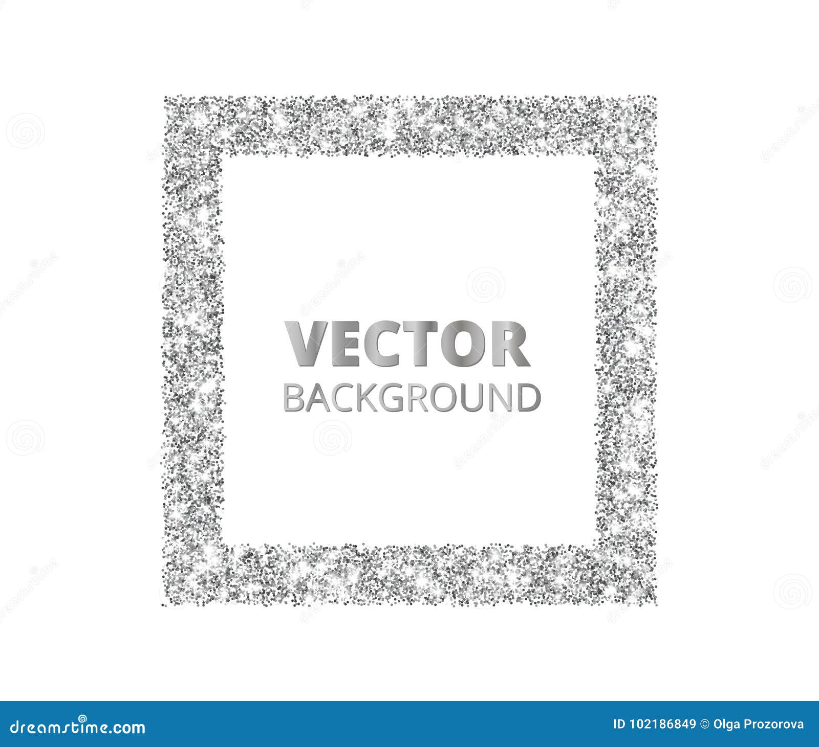 Festive Silver Sparkle Background. Glitter Border, Rectangle Spotted ...