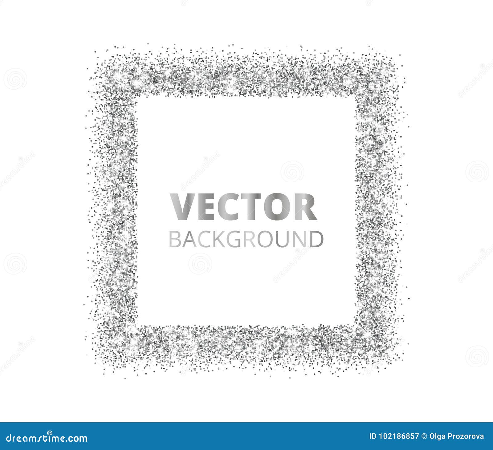 Festive Silver Sparkle Background. Glitter Border, Rectangle Spotted ...