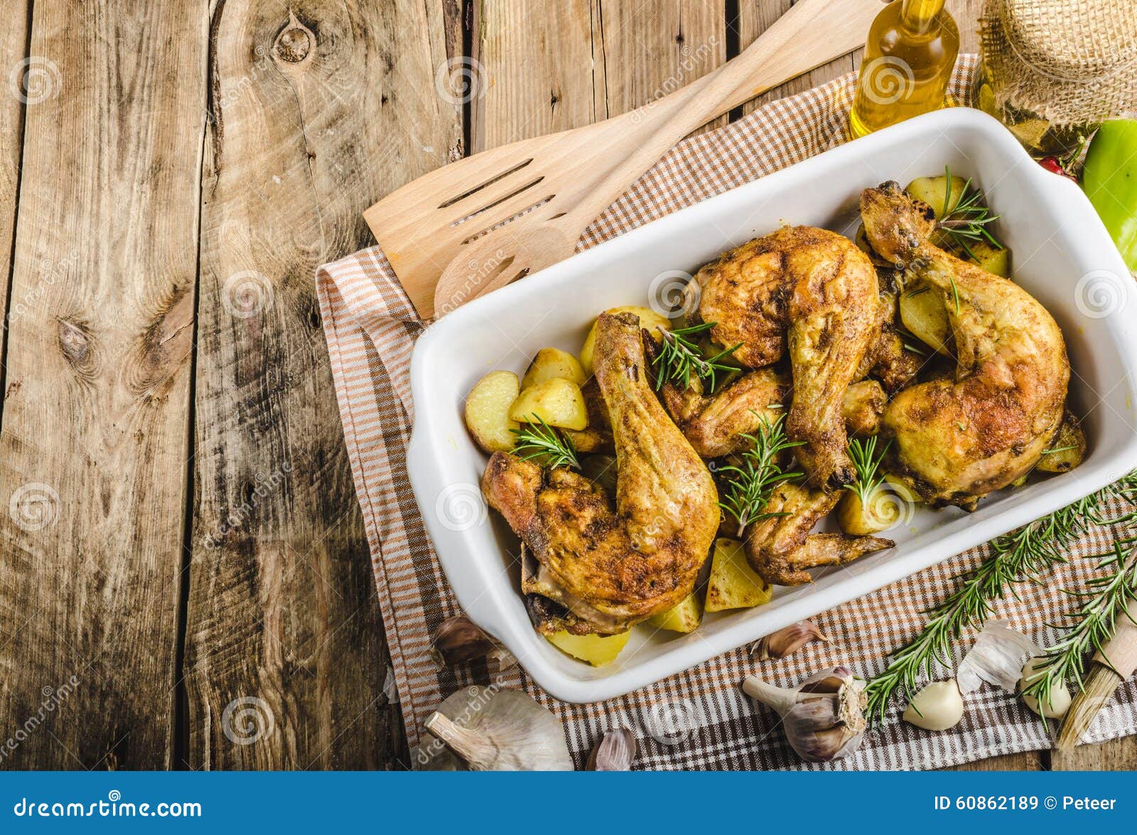 Festive Slowly Roasted Chicken Stock Image - Image of fresh, grilled ...