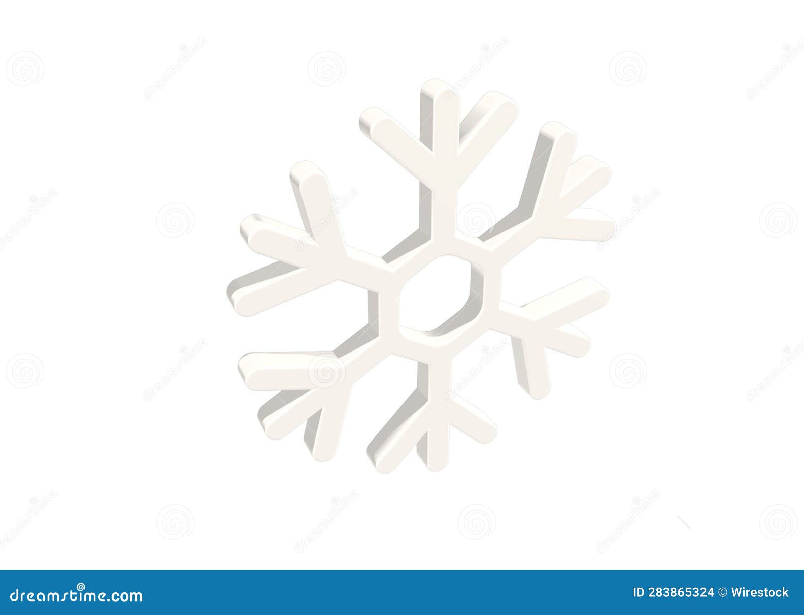Festive Snowflake Isolated on a White Background. 3d Render Stock ...