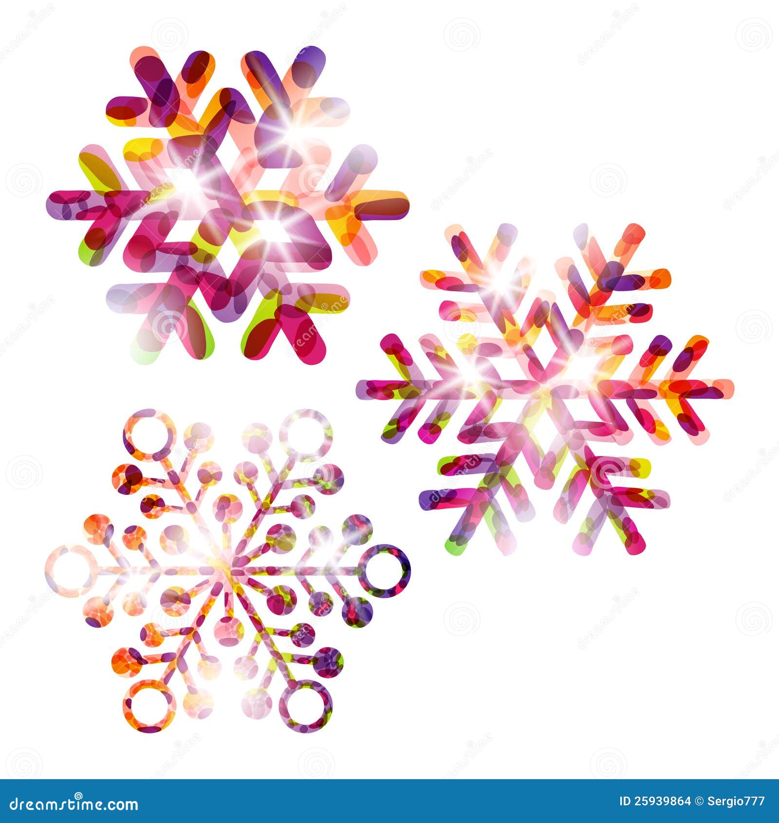 Festive snowflake set stock vector. Illustration of decoration - 25939864