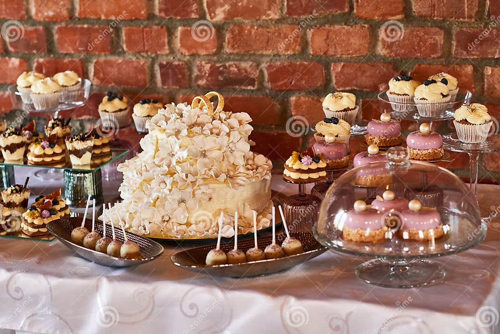 Festive sweet table stock image. Image of reception - 162480857