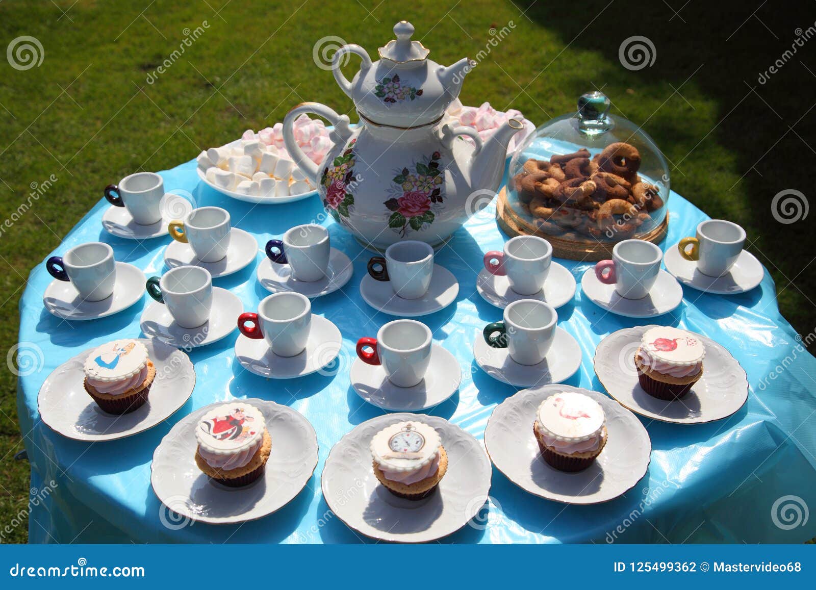Table with Cakes and Sweets for Tea Stock Photo - Image of festive ...