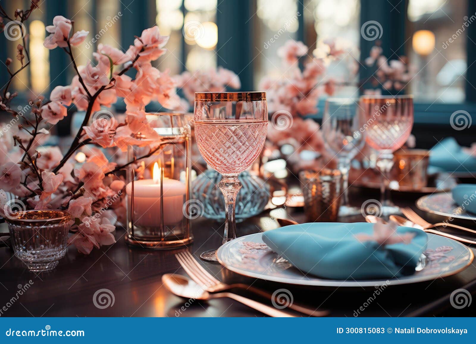 Festive Table Dressing in Spring Colors,ready for Event Celebration ...