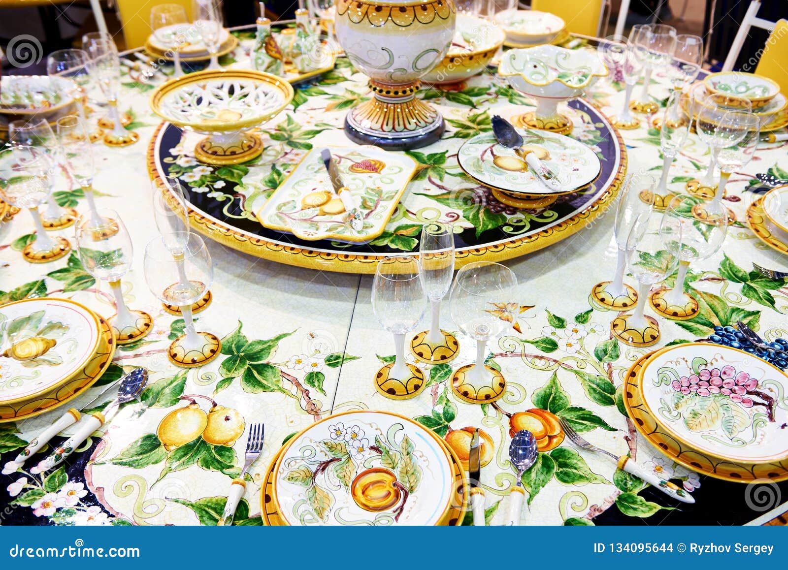 Festive Table with Beautiful Tableware Stock Photo - Image of christmas ...